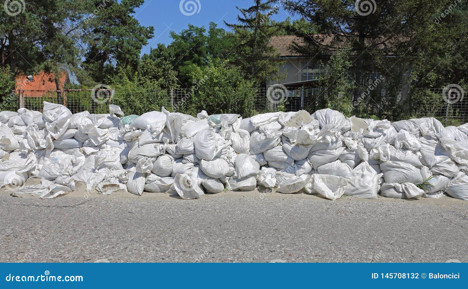 Sand Bags stock photo. Image of weather, protection - 145708132