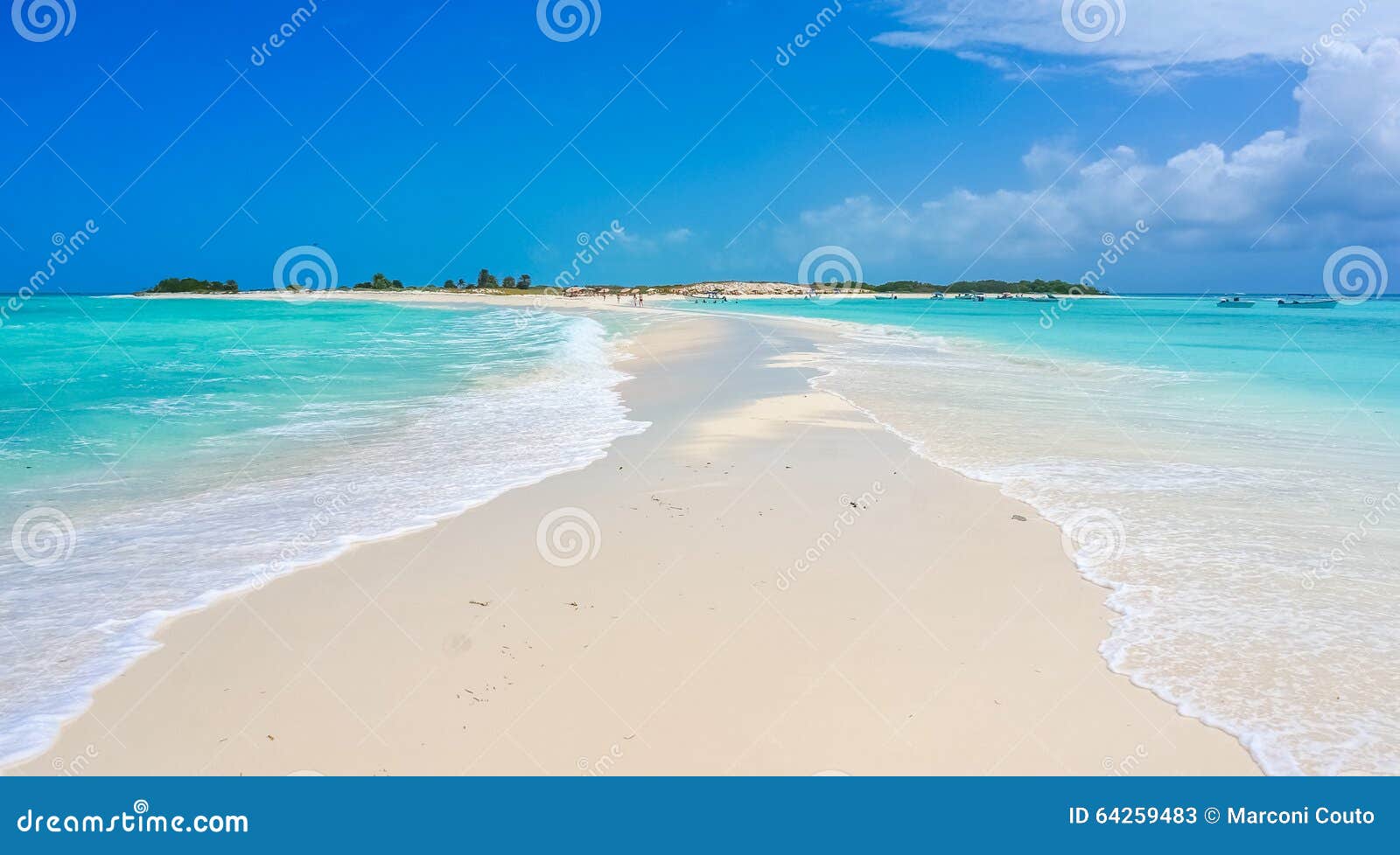 Sand Bank in a Caribbean Beach Stock Image - Image of crystal ...