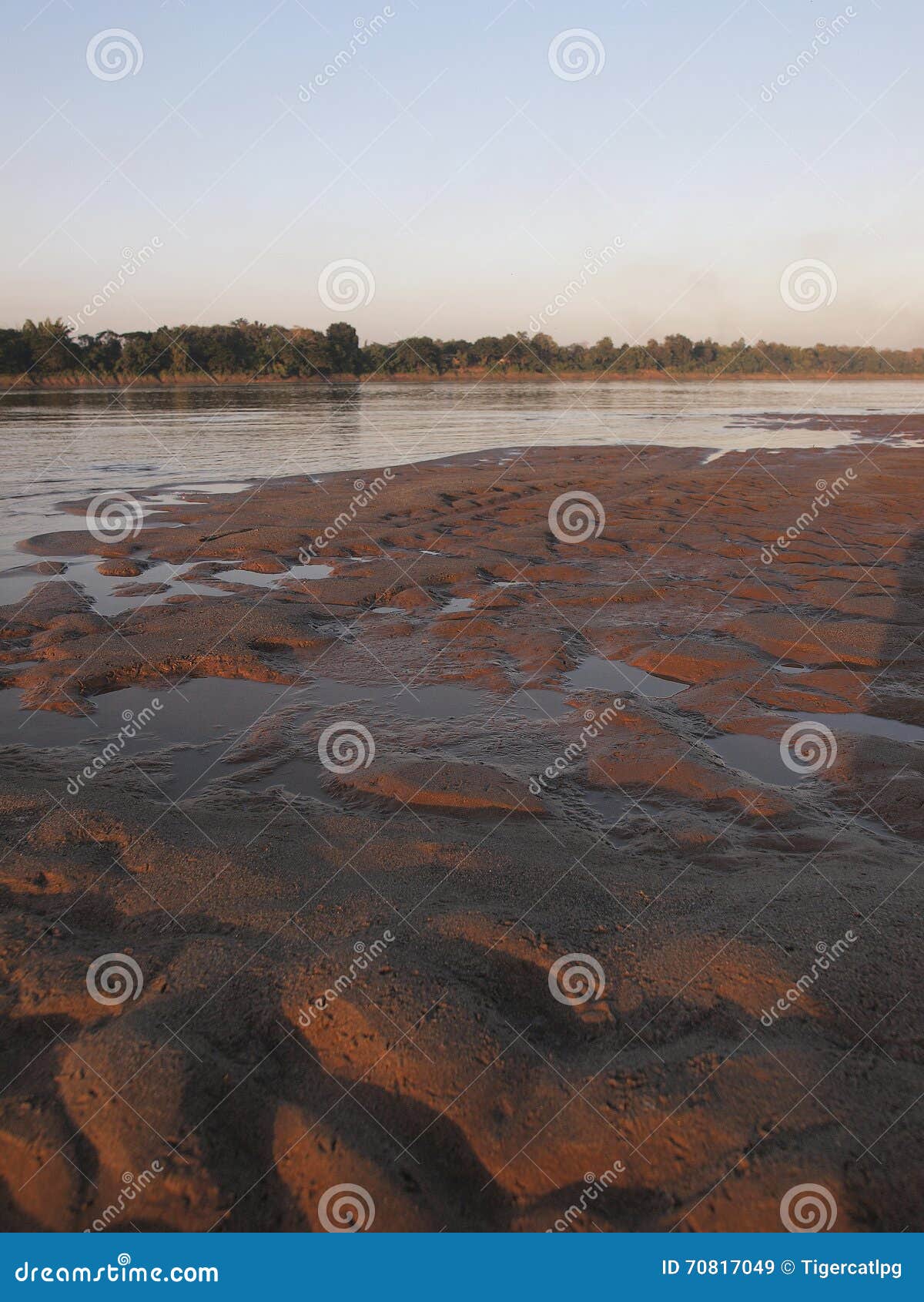 The Sand Bar in Mekong River Stock Image - Image of dusk, abstract ...