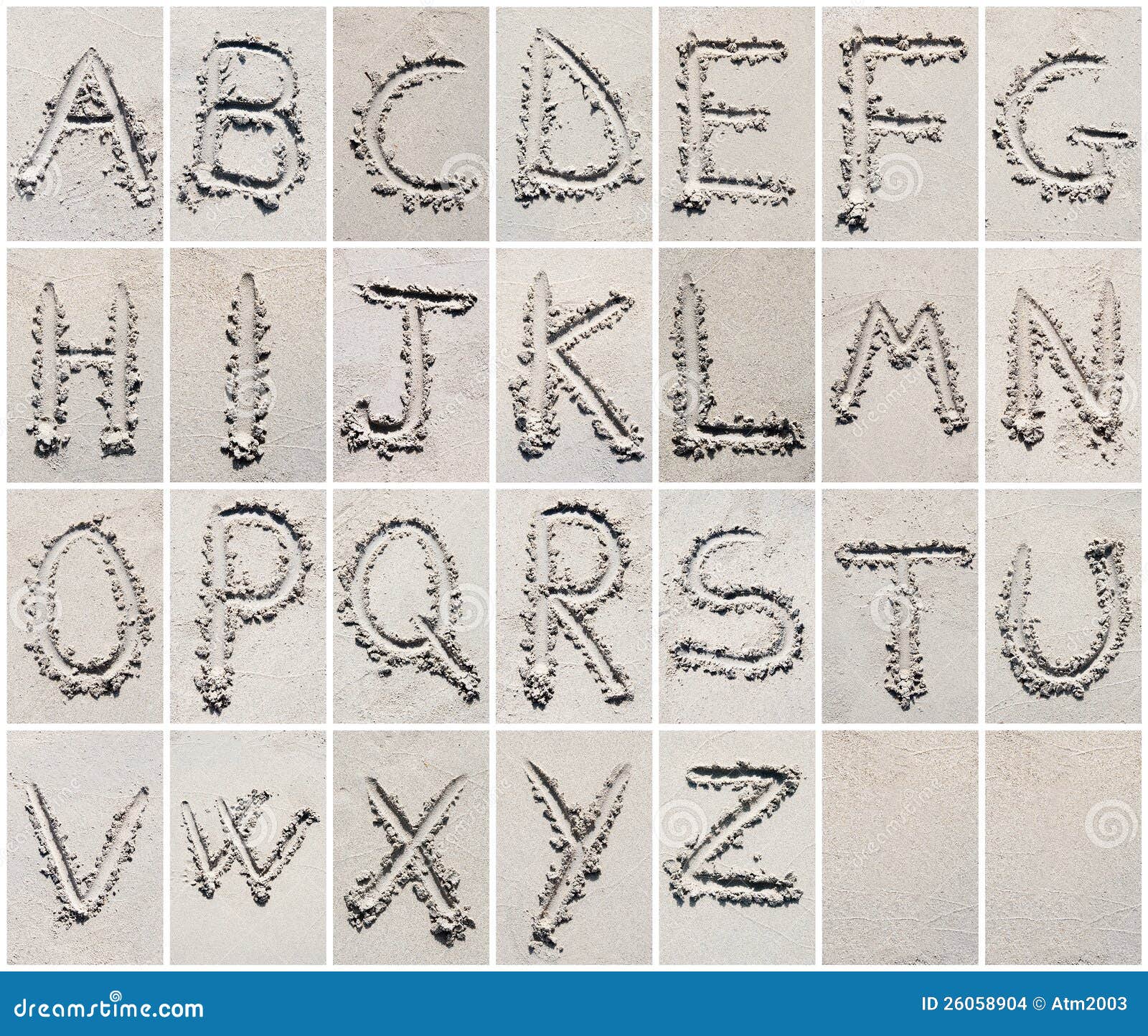 Sand Beach Alphabet - the Collage Stock Photo - Image of sandy ...