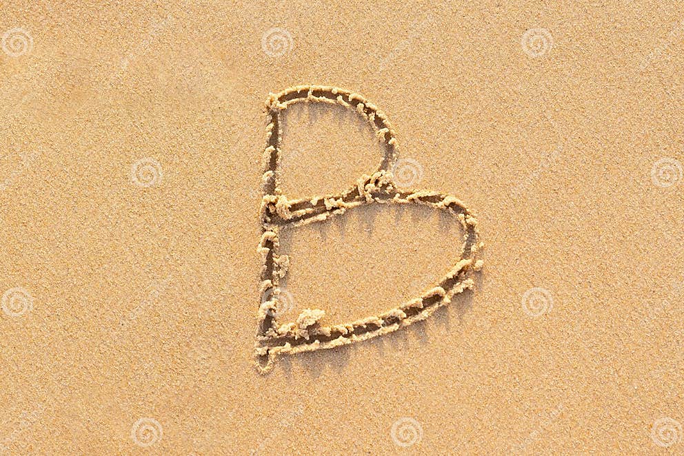 Sand Beach Alphabet: Letter B Stock Image - Image of carved, design ...