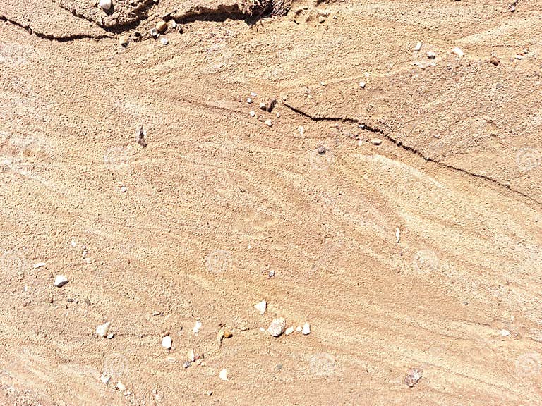 Sand on the Beach As an Abstract Background. Sand Deposits after Water ...