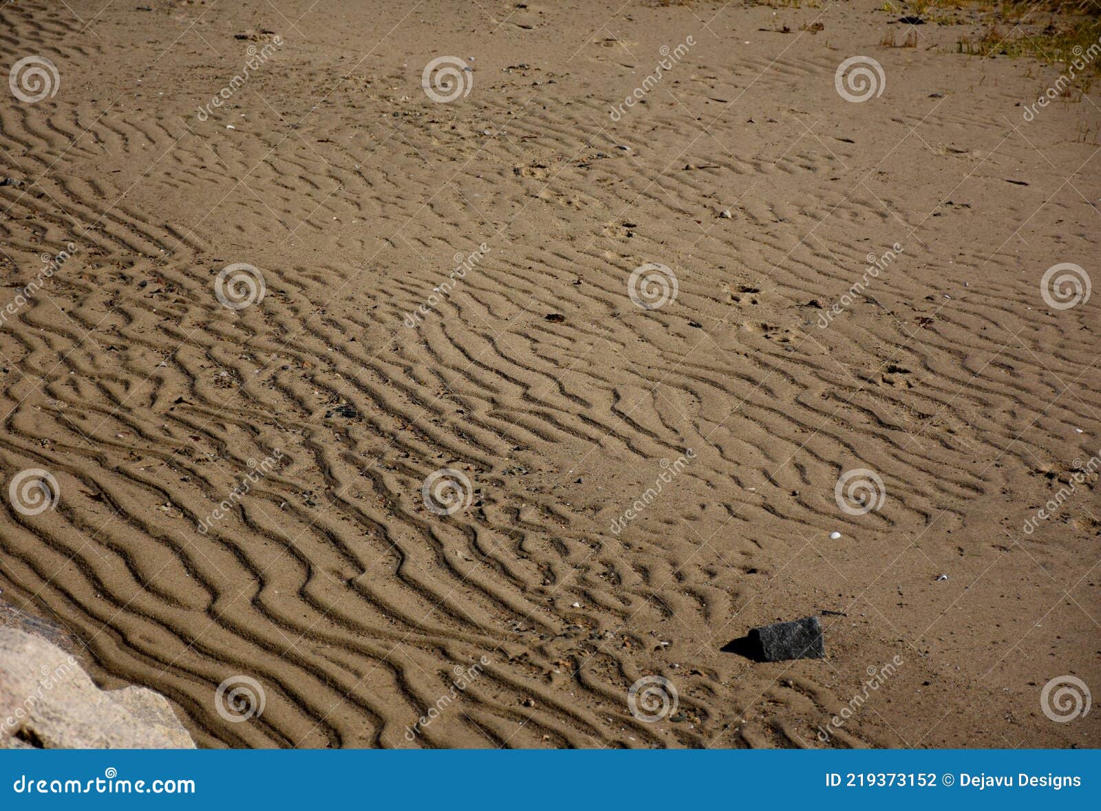 Sand Beach with Ripples in the Mud from the Tide Stock Photo - Image of ...