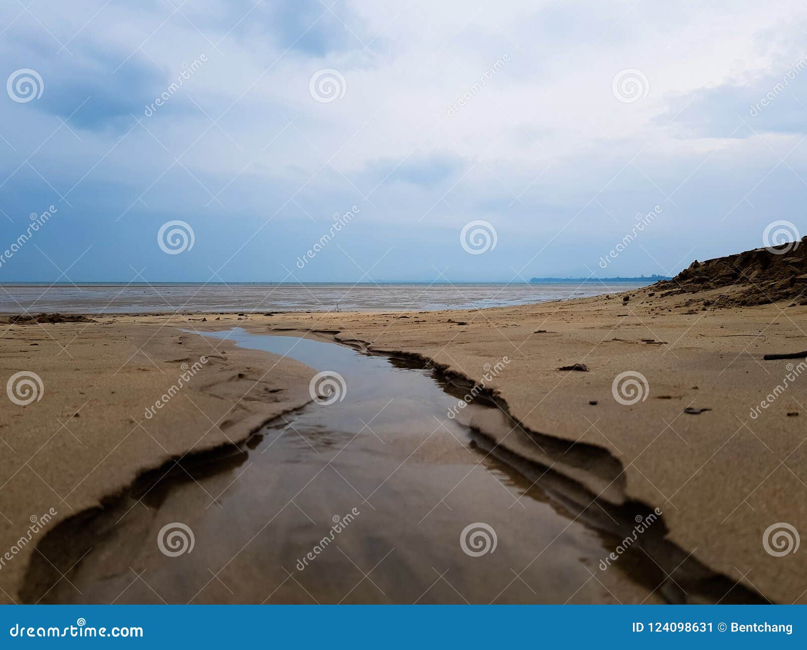 Sand Beach, with Rocks in Foreground. Stock Image - Image of foreground ...