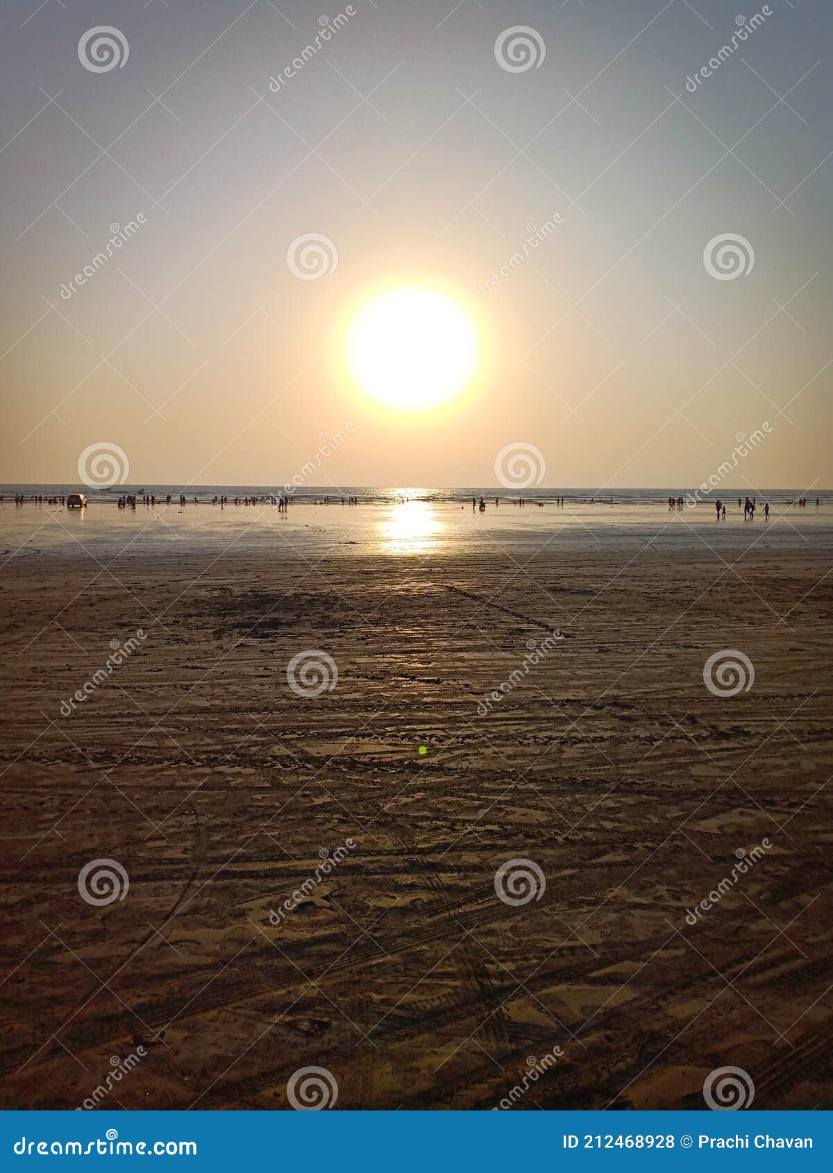 Sand with Beach with Sunset Stock Photo - Image of rising, evening ...