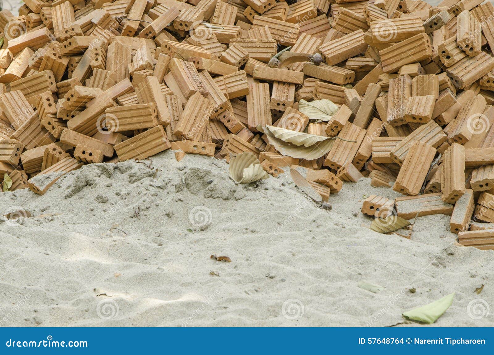 Sand and brick stock photo. Image of worker, outdoors - 57648764