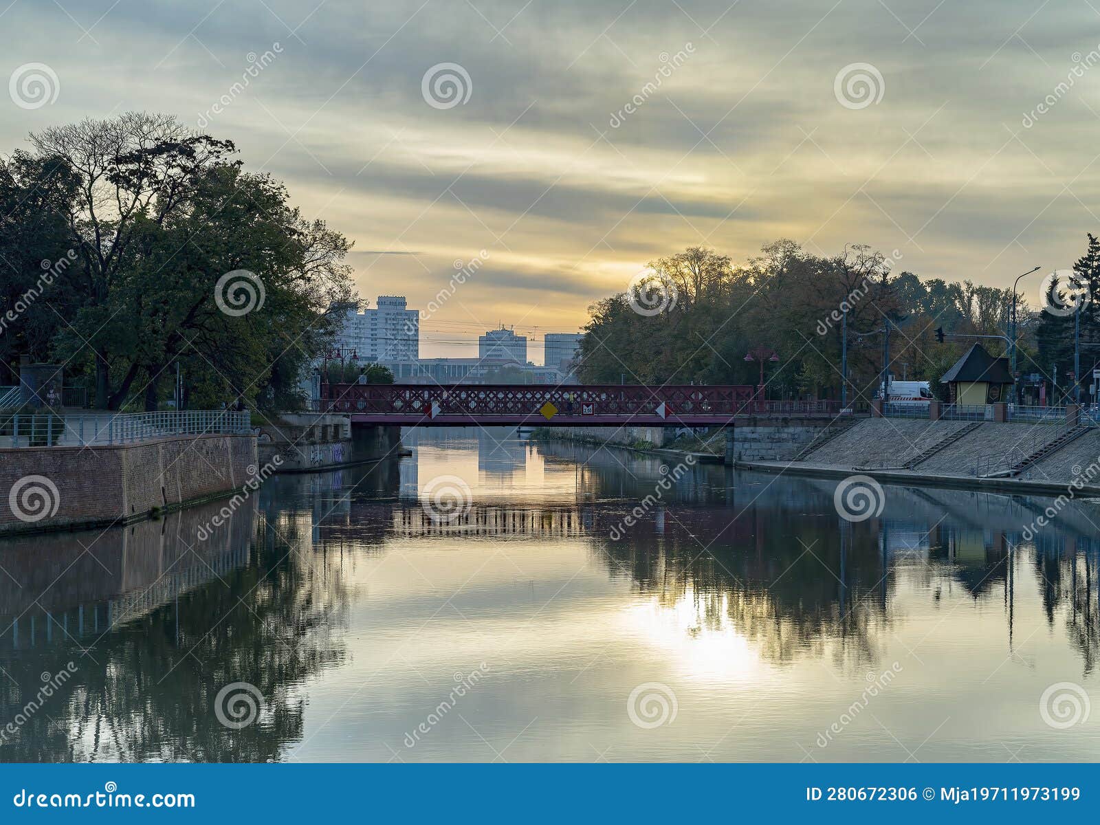 Sand Bridge Over the Oder River in Wroclaw Stock Photo - Image of ...