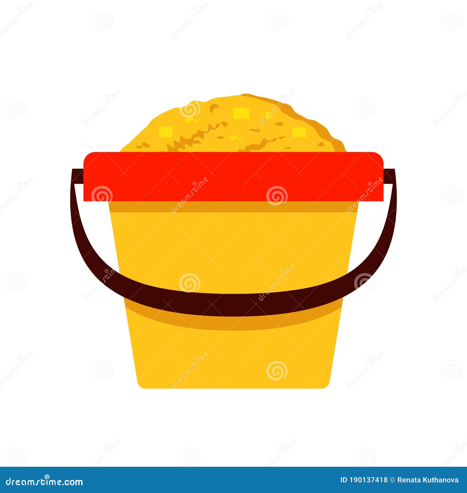 Sand Bucket, Shovel And Rake Cartoon Vector | CartoonDealer.com #121357839