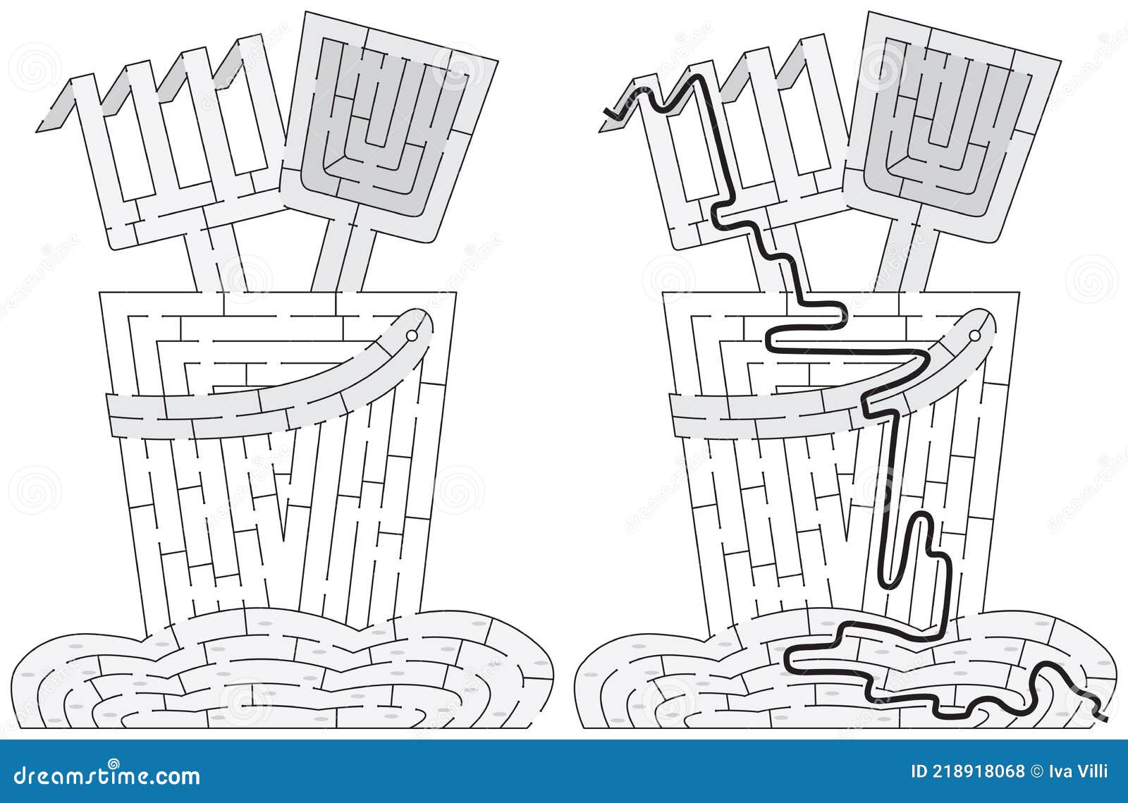 Sand bucket maze stock vector. Illustration of easy - 218918068