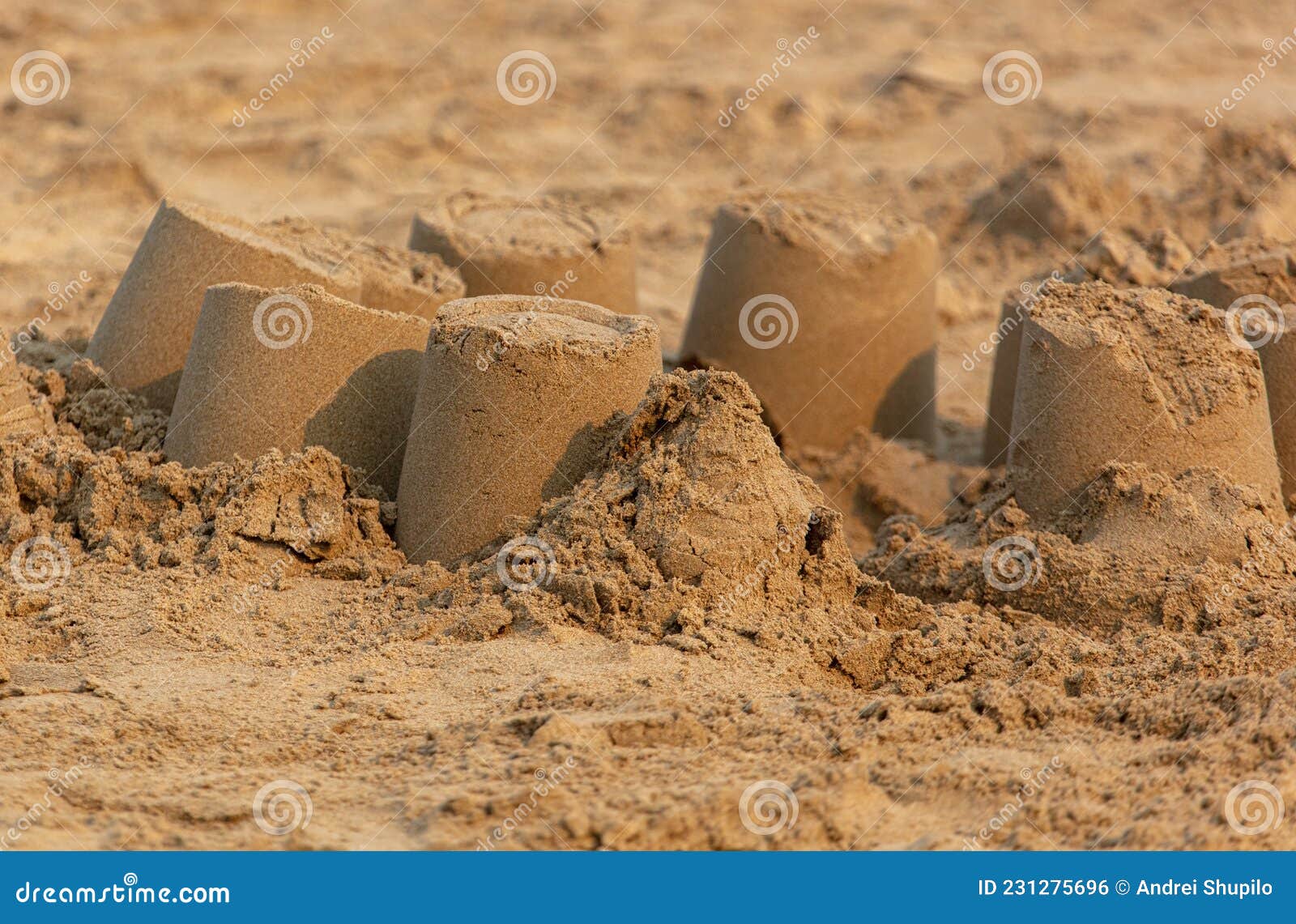 Sand Buildings on the Beach Stock Photo - Image of building, fortress ...