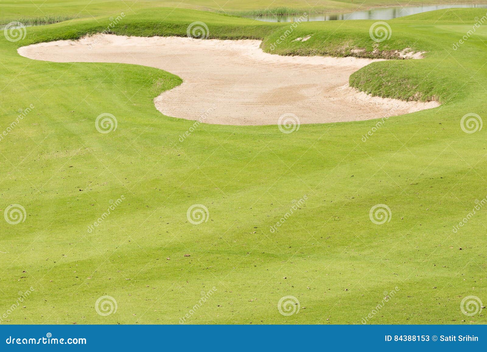 Sand Bunker in Beautiful Golf Course Stock Image - Image of meadow ...