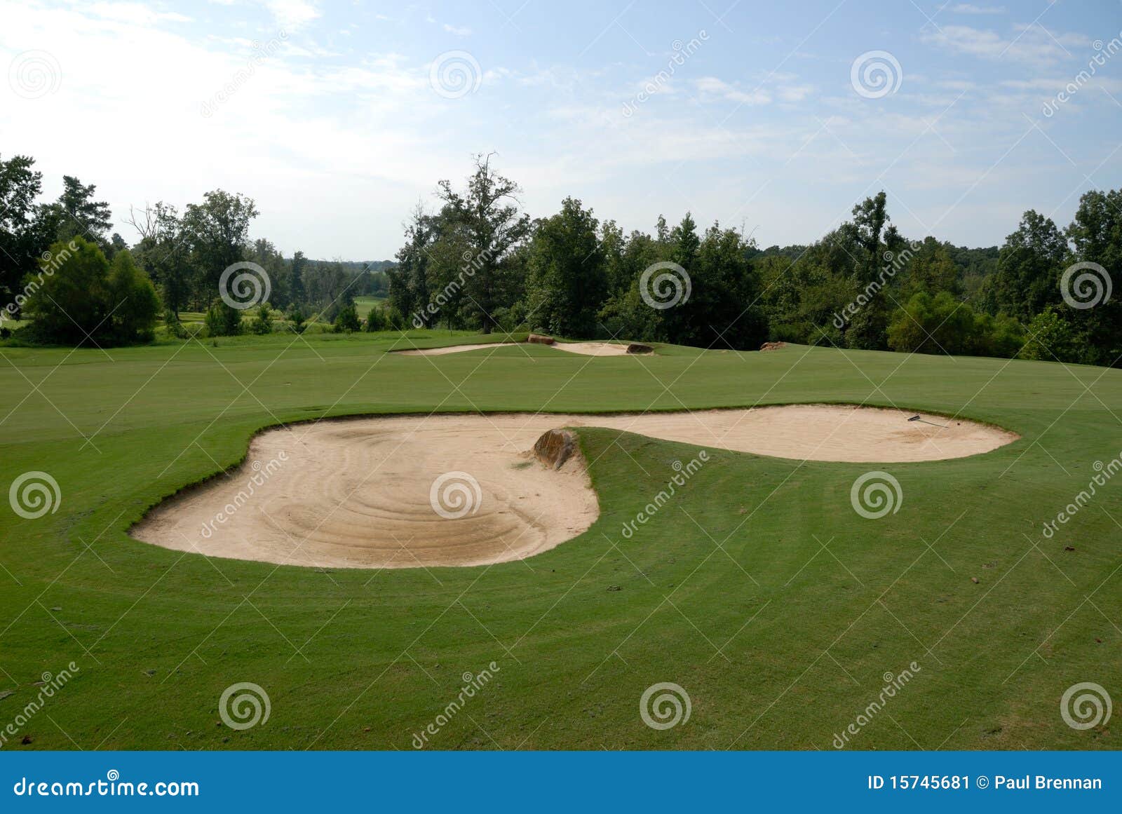Sand bunker on golf course stock image. Image of obstacle - 15745681