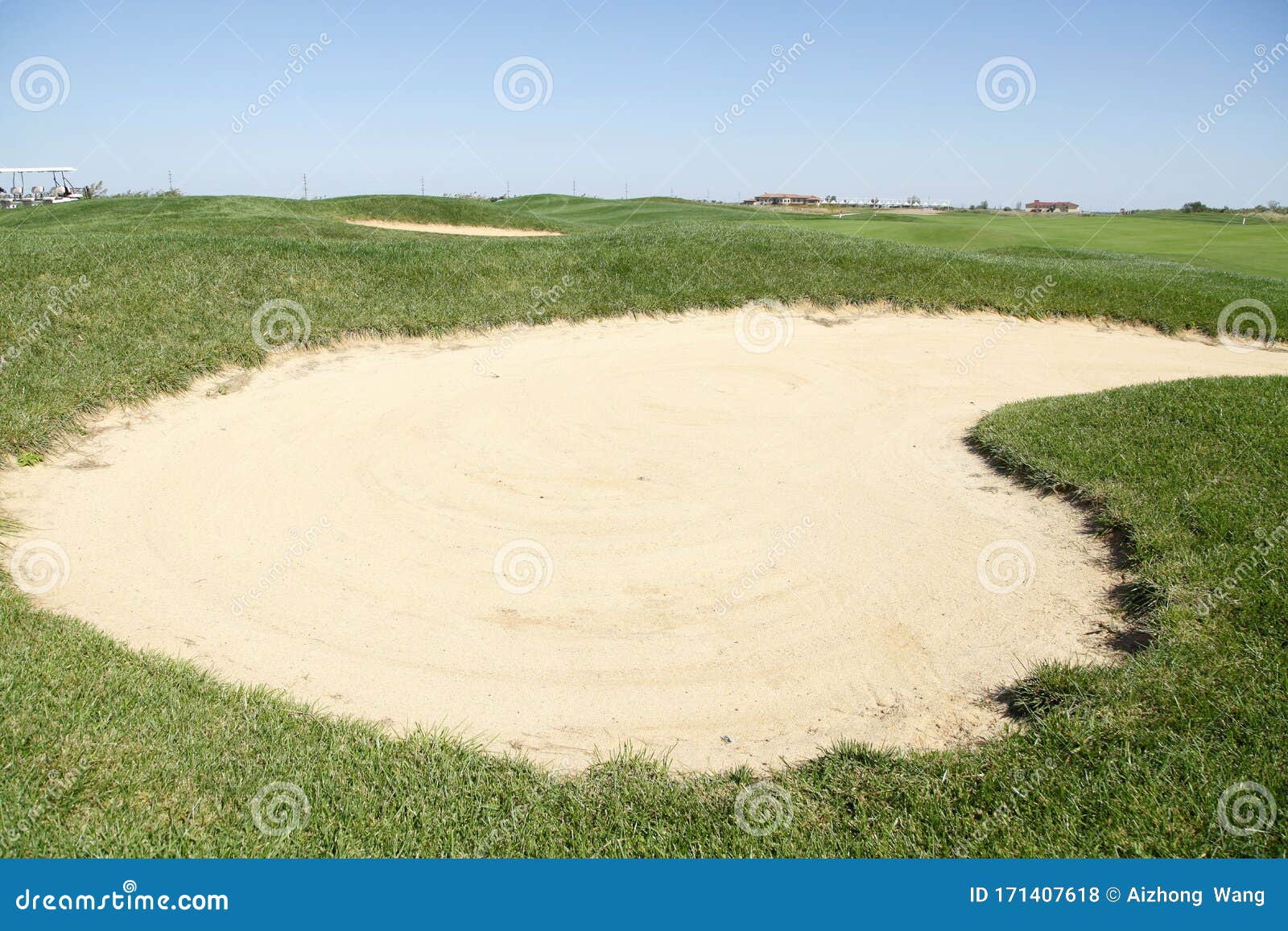 Sand Bunker on the Golf Course Stock Photo - Image of sport, activity ...