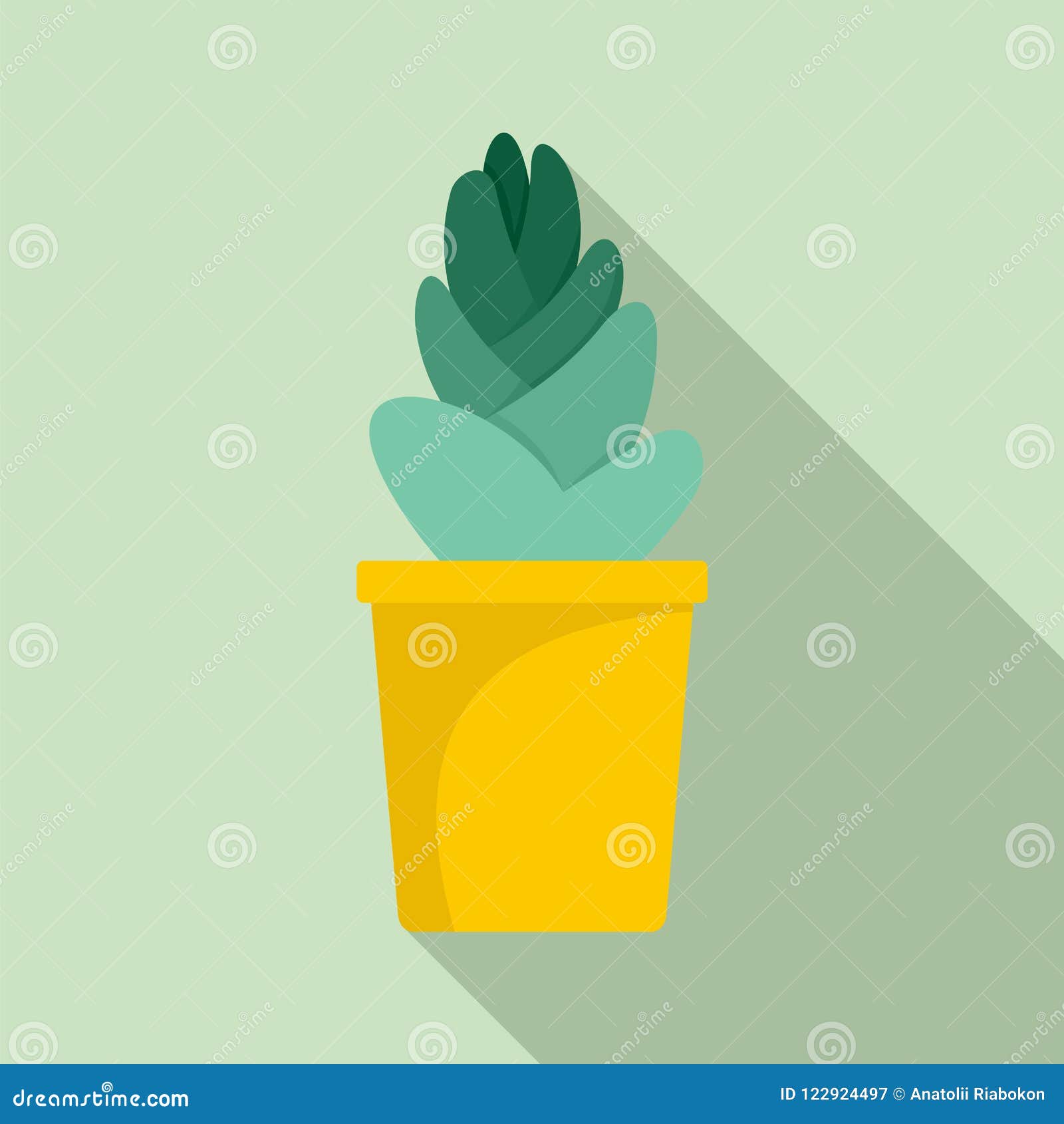 Sand Cactus Pot Icon, Flat Style Stock Vector - Illustration of rocks ...