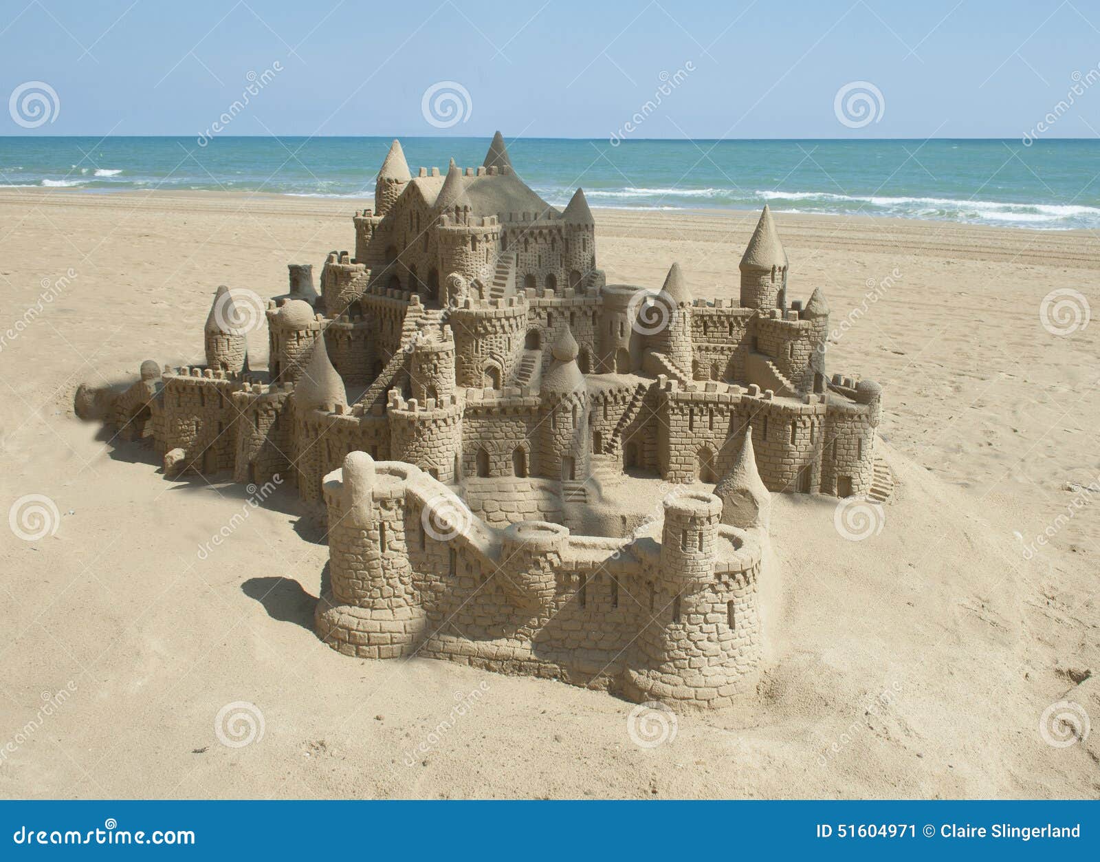 Sand castle stock image. Image of sand, blue, fortress - 51604971