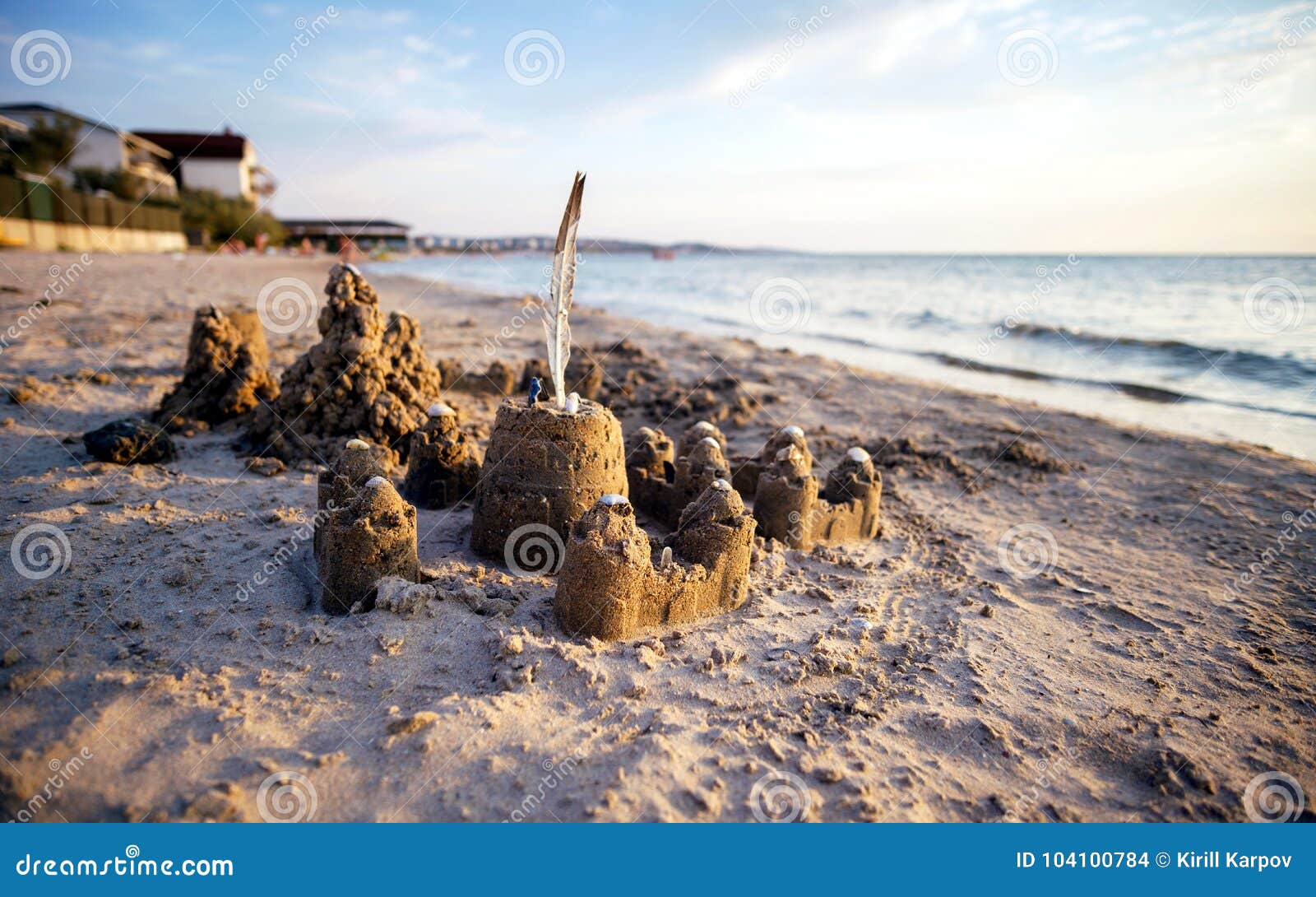 Sand Castle on the Beach with Ornaments Made of Shells Stock Photo ...