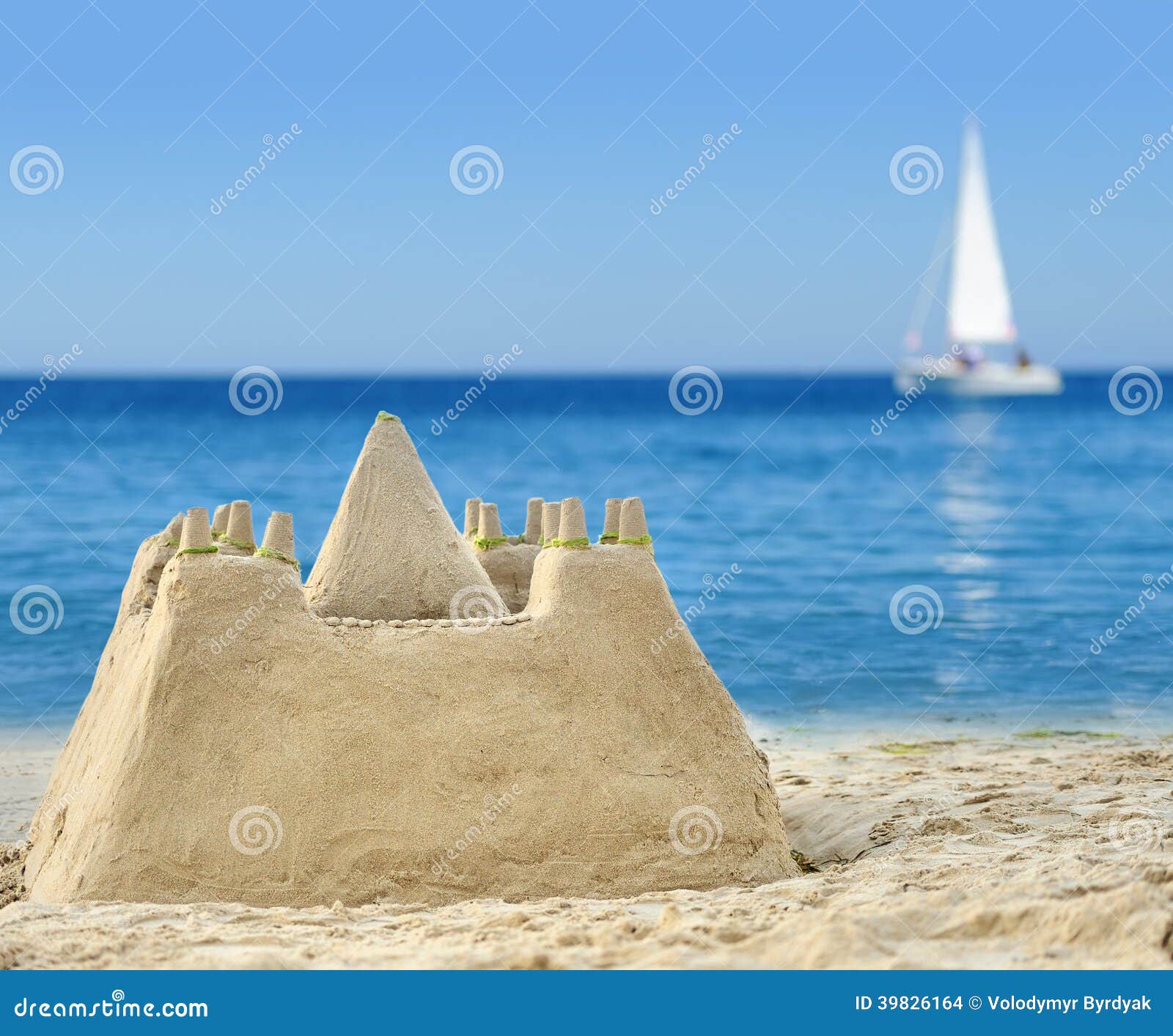 Sand Castle on Beach stock photo. Image of ocean, fortress - 39826164