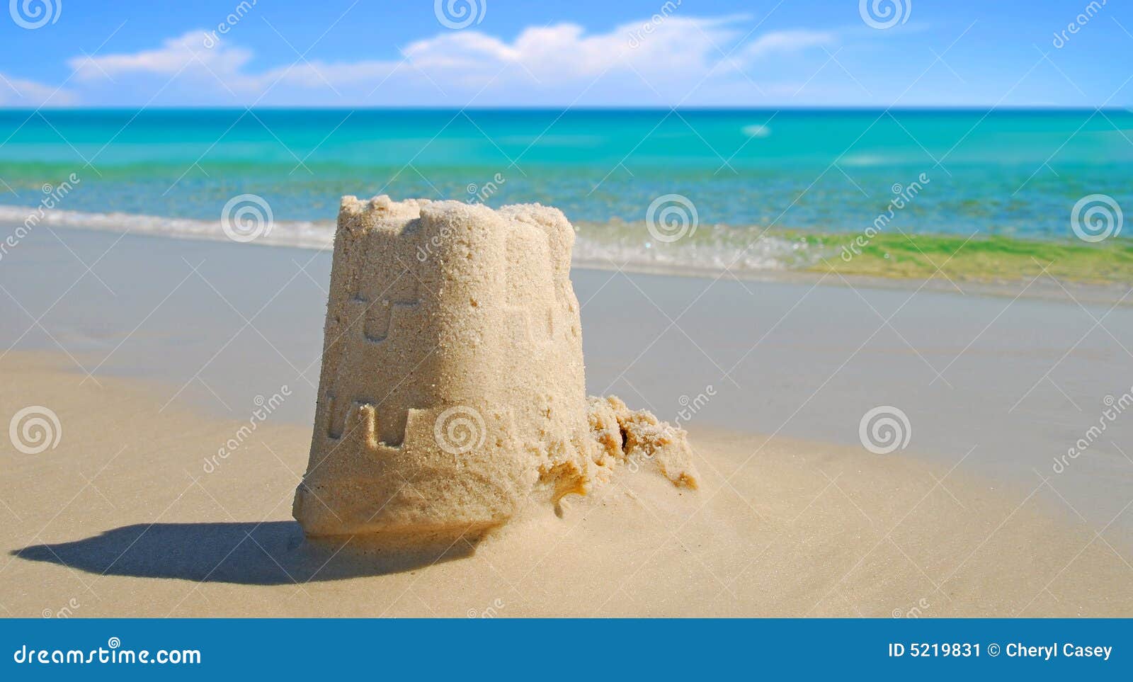Sand Castle by Beautiful Ocean Stock Image - Image of shore, coast: 5219831