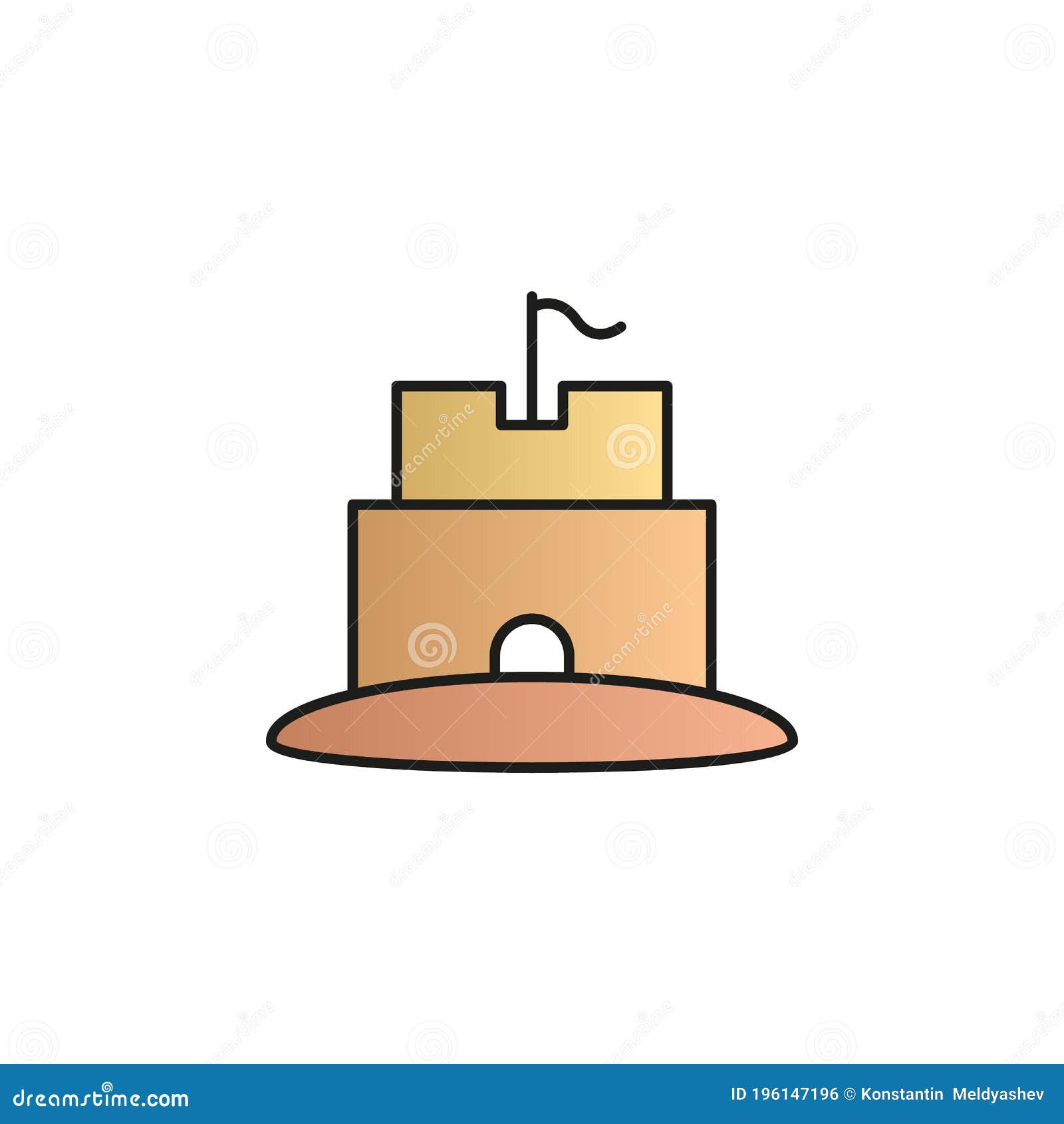 Sand Castle Color Gradient Vector Icon Stock Illustration ...