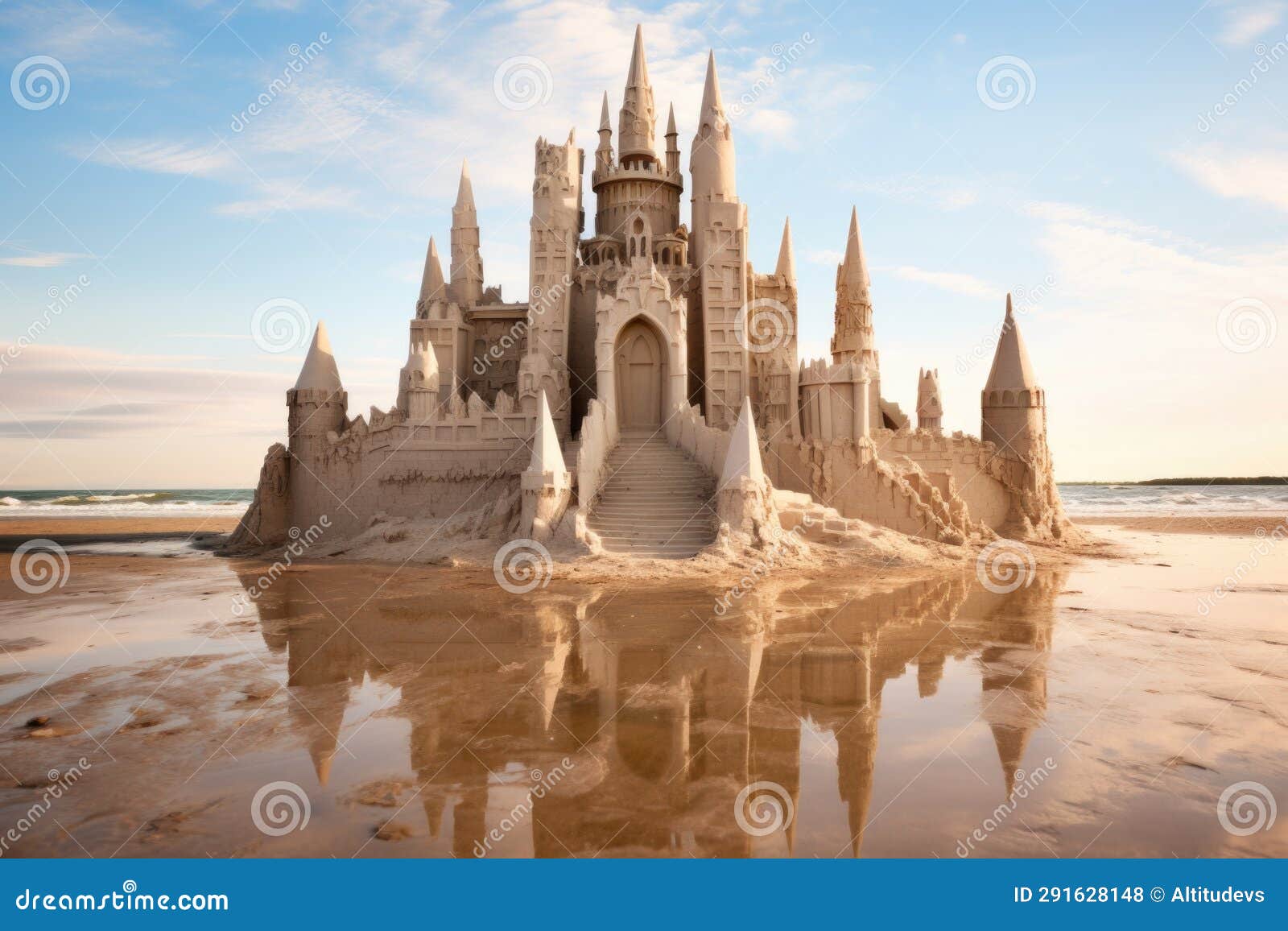 A Sand Castle Destroyed with the Outgoing Year Stock Photo - Image of ...