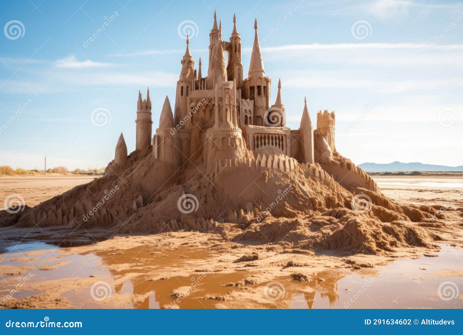 A Sand Castle Destroyed with the Outgoing Year Stock Photo - Image of ...