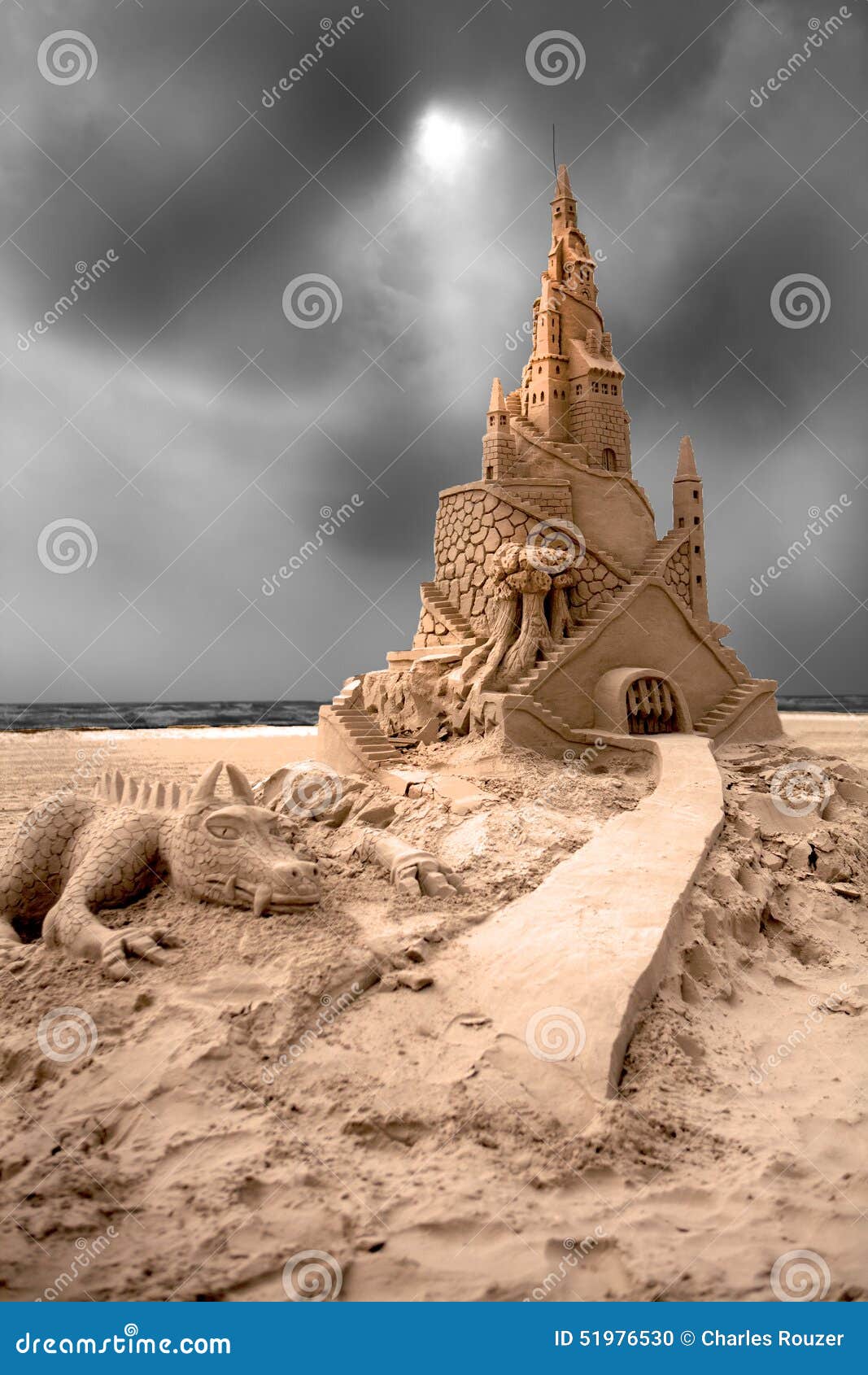 Sand Castle stock photo. Image of beach, sculpture, dramatic - 51976530
