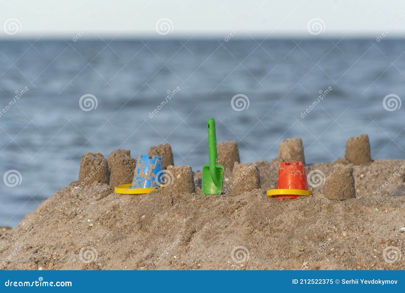 Sand Castle. Fun for Children at Sea Stock Image - Image of childhood ...