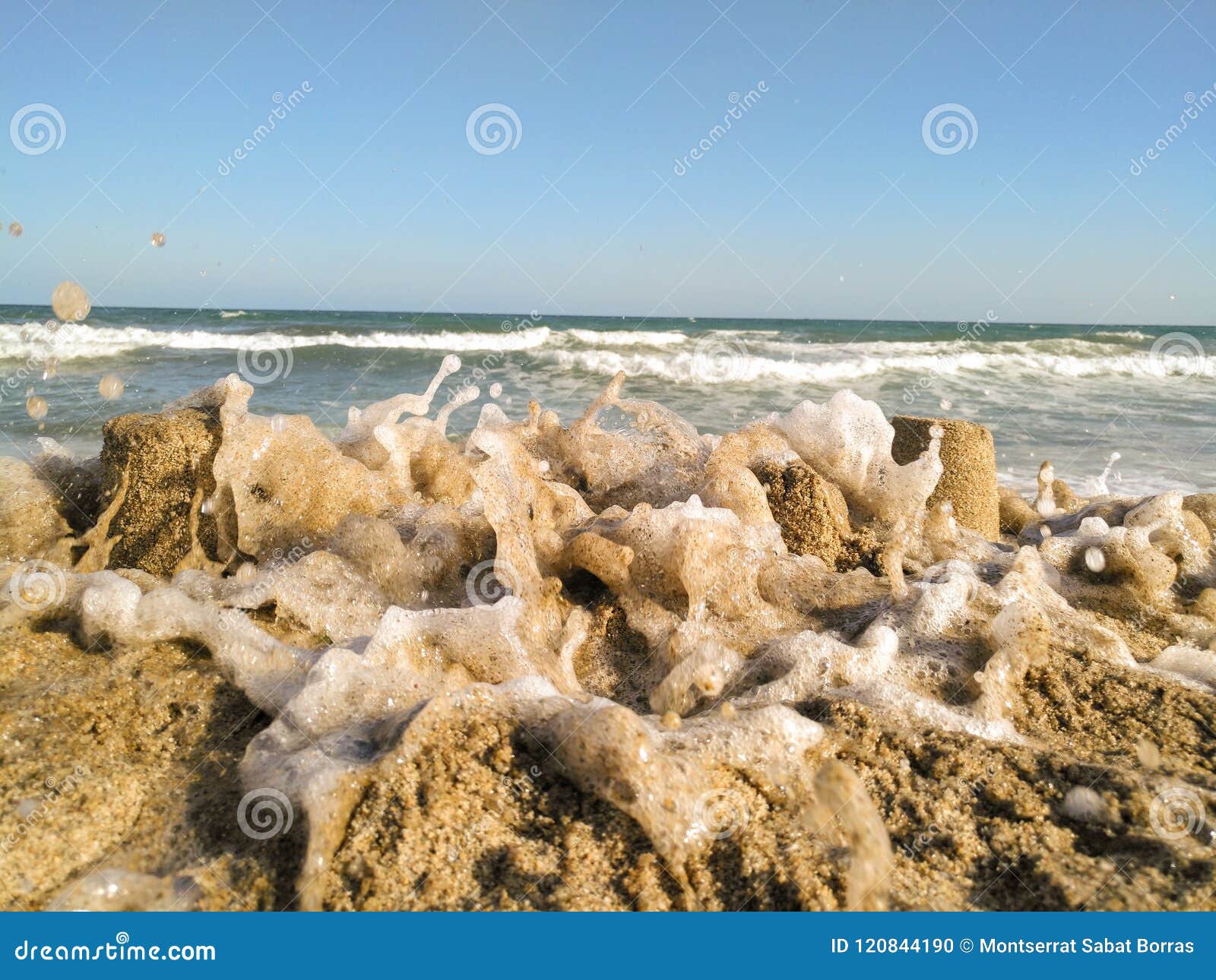 Sand Castle Destroyed by the Waves Stock Photo - Image of force, nature ...