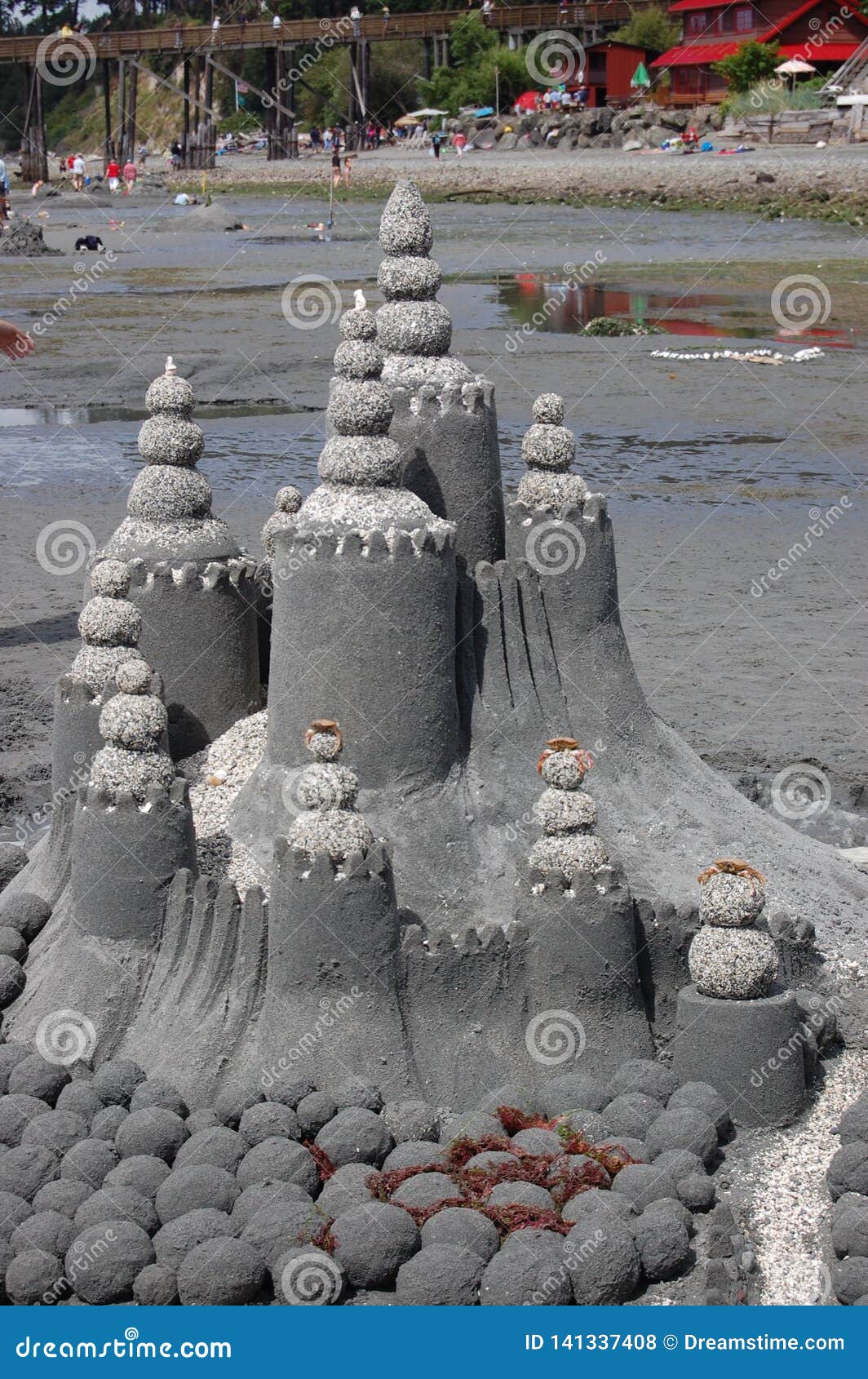 Sand Castle Isolated on Beach Stock Photo - Image of ocean, castle ...