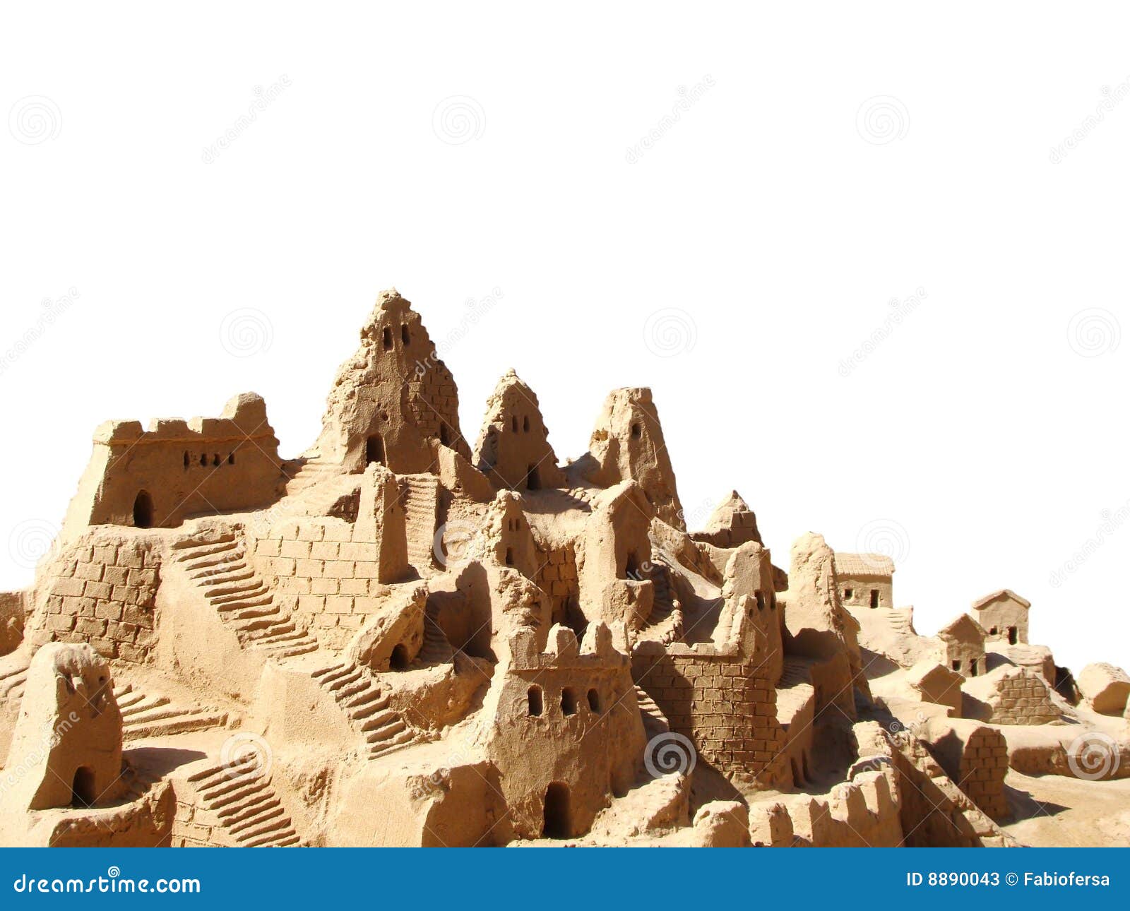 Sand Castle Isolated on White Stock Image - Image of sculpture ...