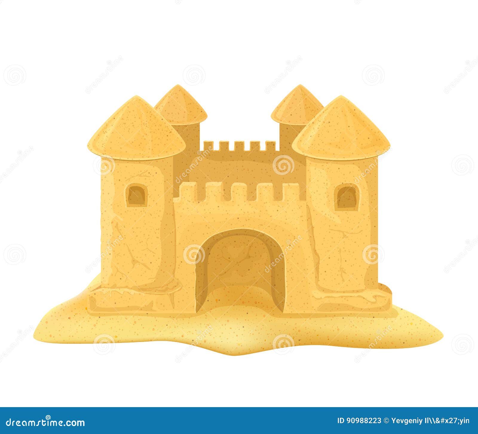 Sand Castle Cartoon Vector Color Illustration | CartoonDealer.com ...