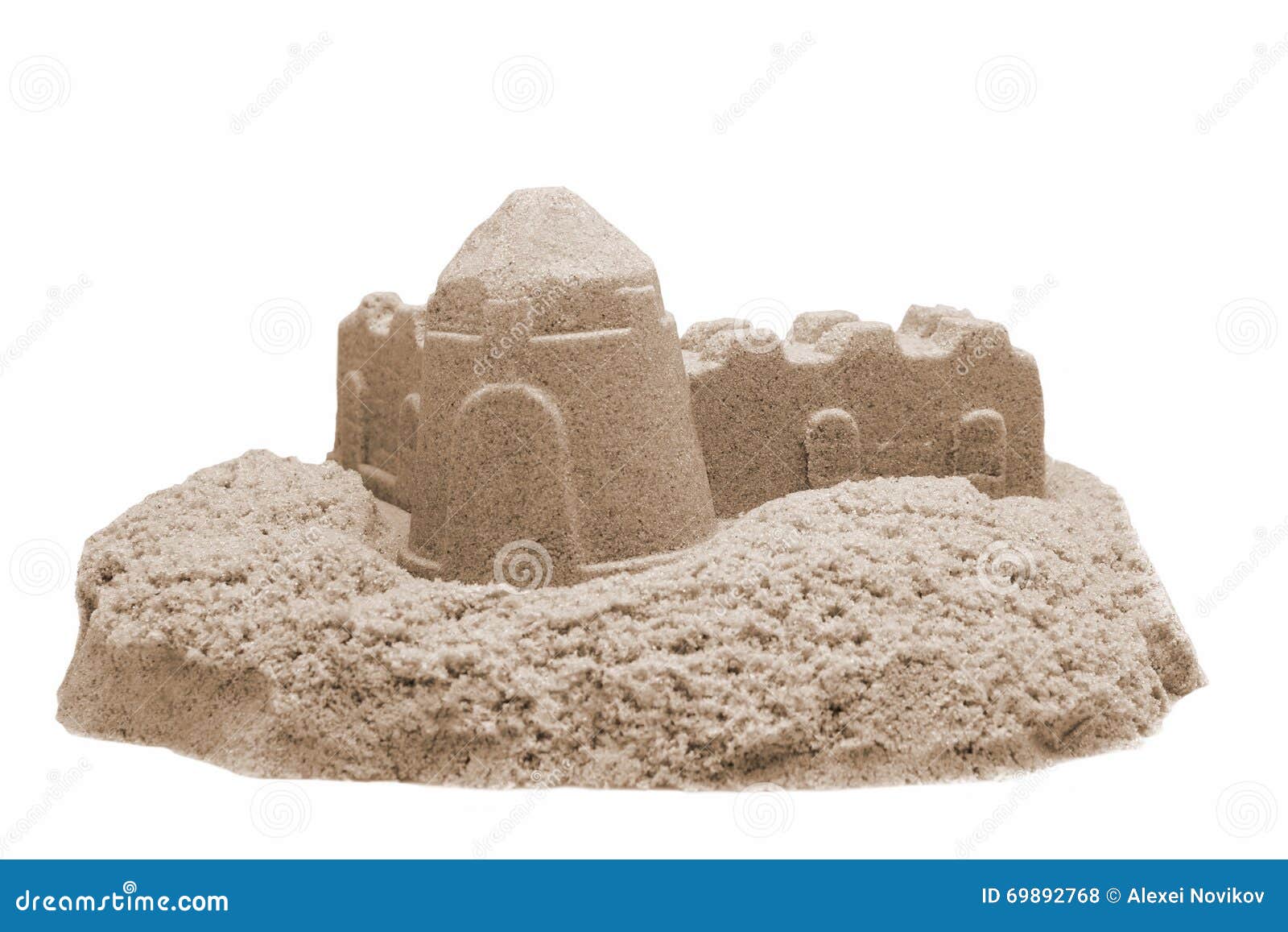 Sand Castle Isolated on White Background Stock Photo - Image of beach ...