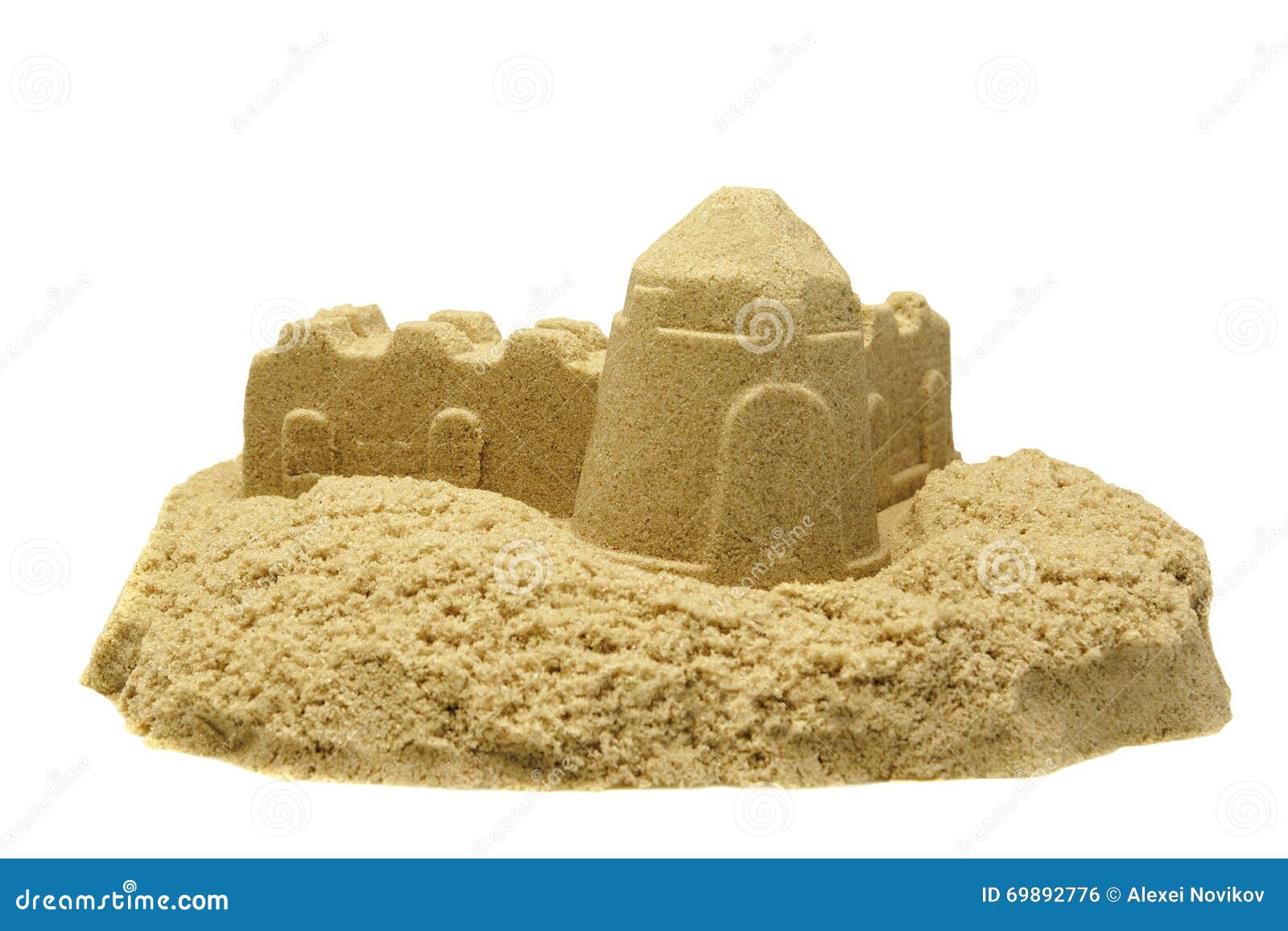 Sand Castle Isolated on White Background Stock Photo - Image of ...