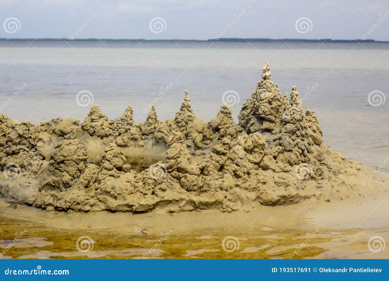 Sand Castle in Lake Water Close Up Stock Image - Image of creativity ...