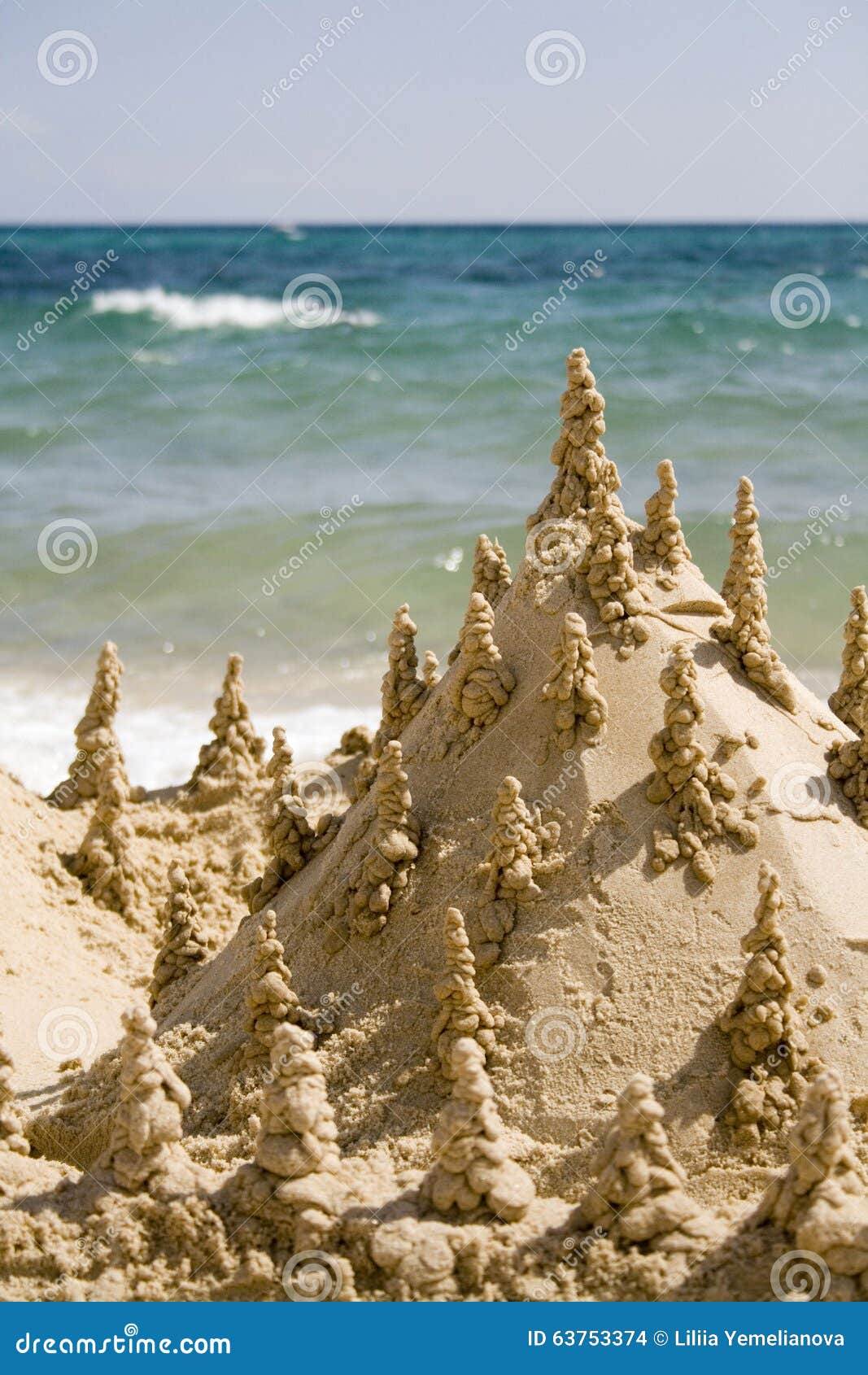 Sand Castle stock photo. Image of rest, paradise, water - 63753374