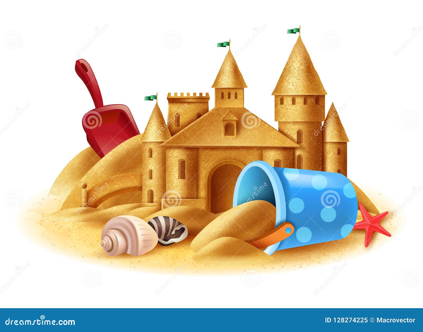 Sand Castle Isolated On Transparent Background Vector Illustration ...