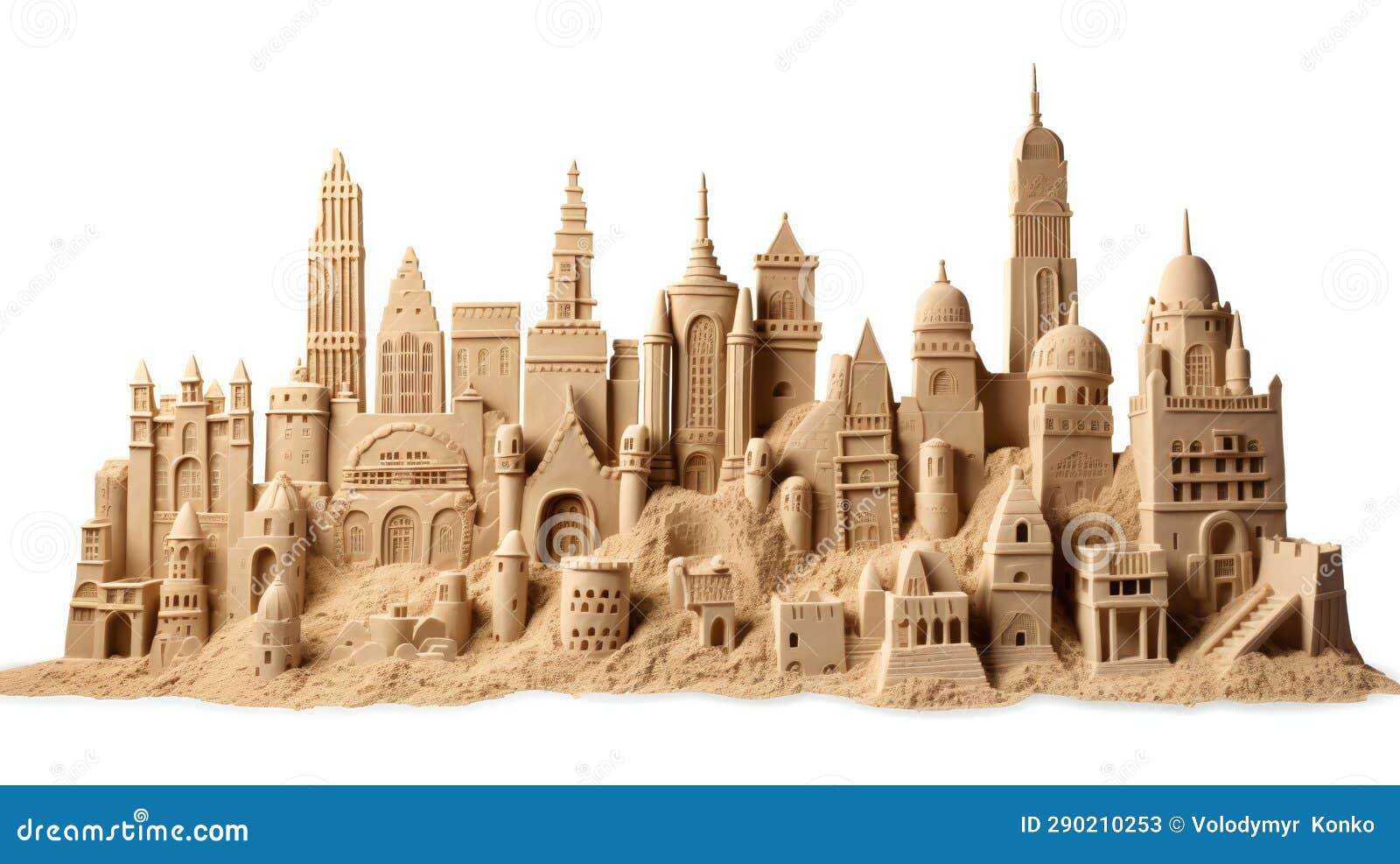 A Sand Castle Resembling a Medieval Castle on the Beach. Generative Ai ...