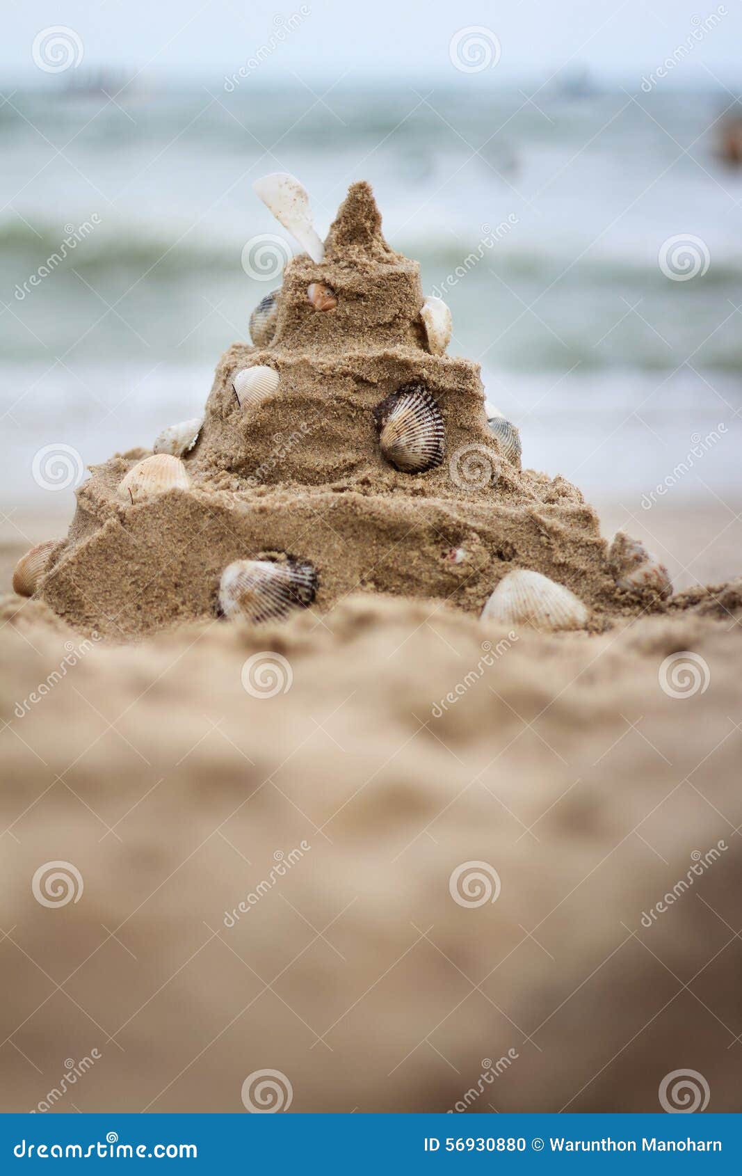 Sand castle stock photo. Image of shell, outdoor, summer - 56930880