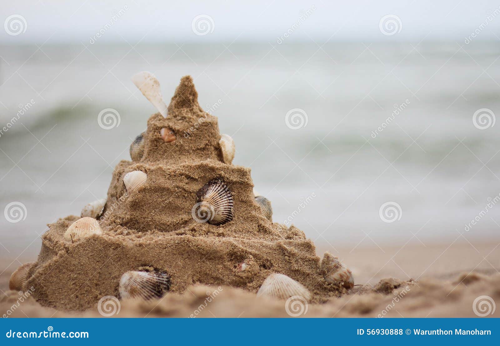 Sand castle stock photo. Image of shell, play, building - 56930888