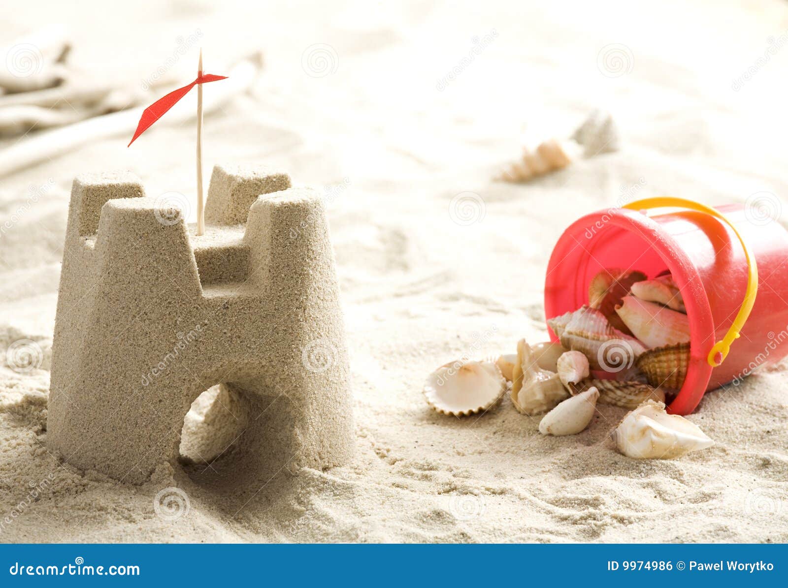 Sand castle and shells stock photo. Image of castle, magical - 9974986