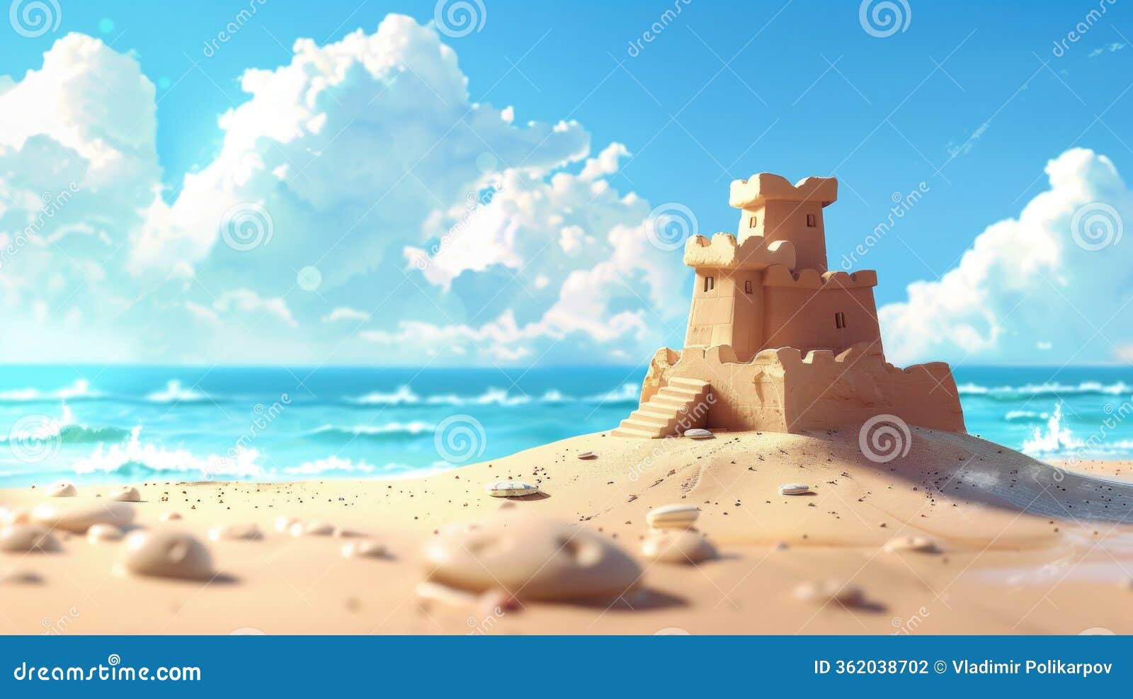 Sand Castle Sitting on Sandy Beach, Perfect for Summer Vacation ...