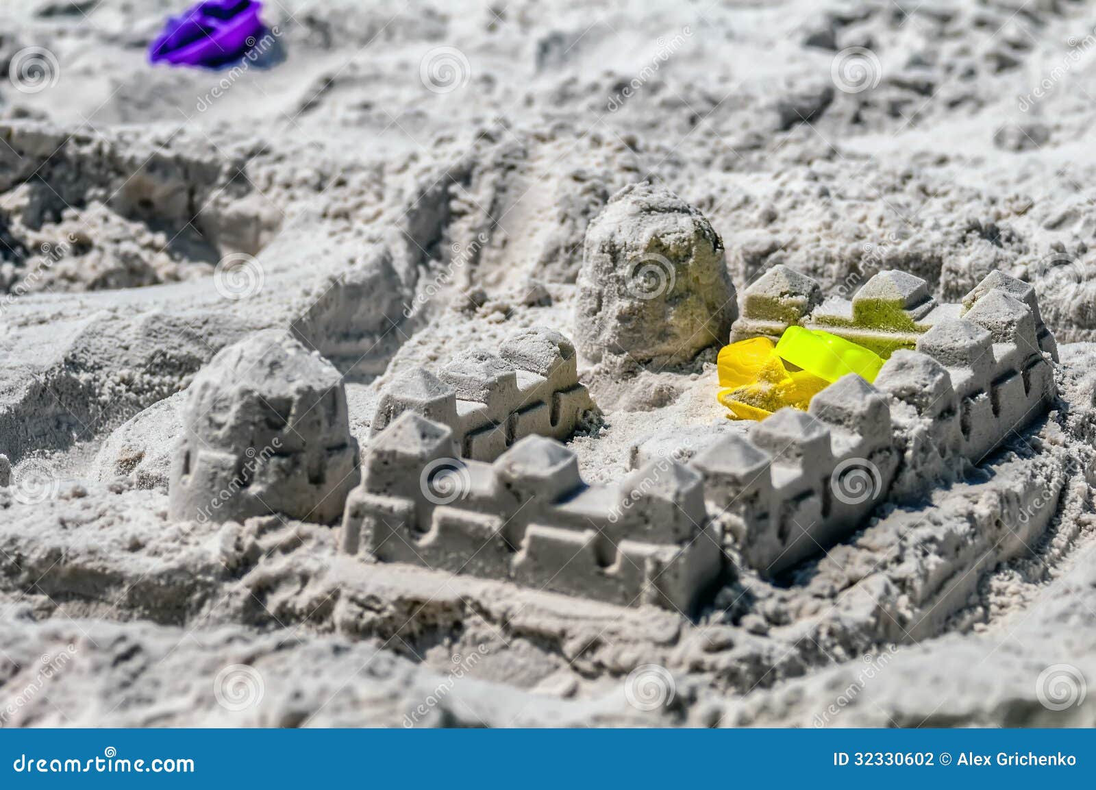 Sand Castle Structures Built at Seashore Stock Photo - Image of surf ...