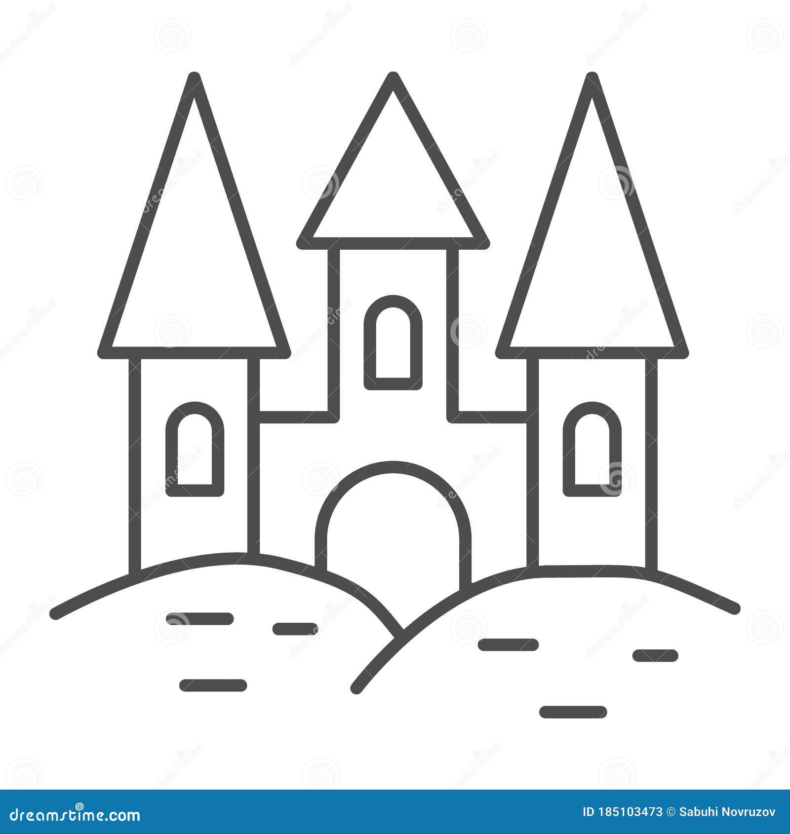 Sand Castle Thin Line Icon, Summer Concept, Beach Sandcastle Sign on ...