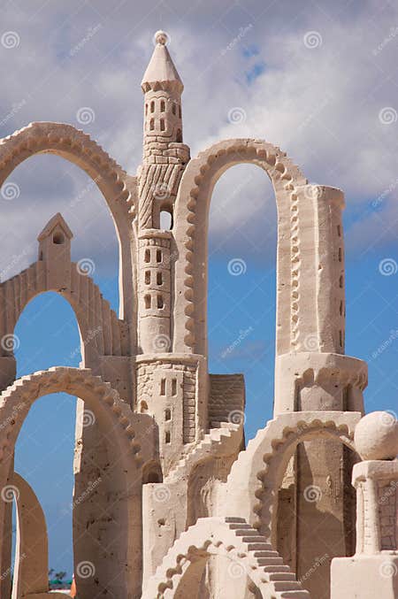 Sand castle tower stock image. Image of knight, kingdom - 360539
