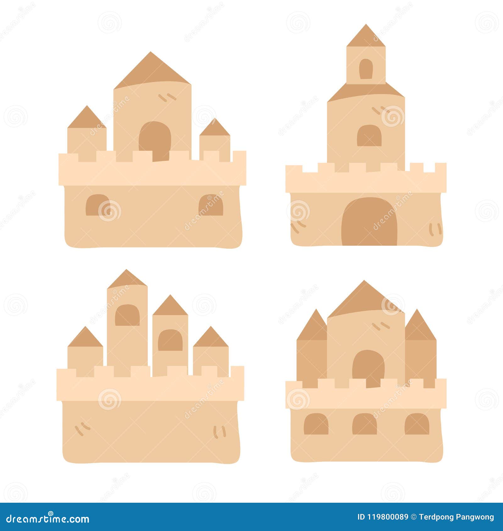 Sand castle vector design stock vector. Illustration of summer - 119800089