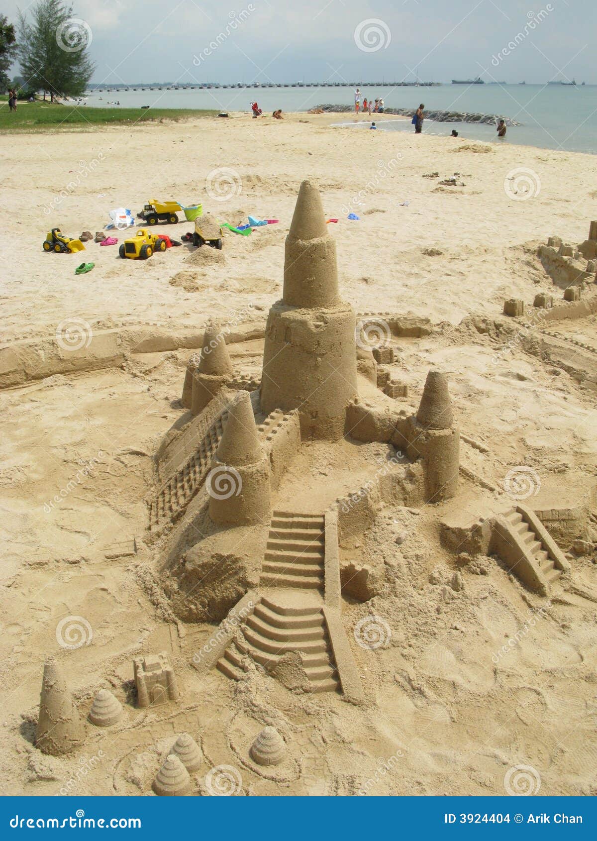 Sand castles stock photo. Image of nature, playing, shore - 3924404
