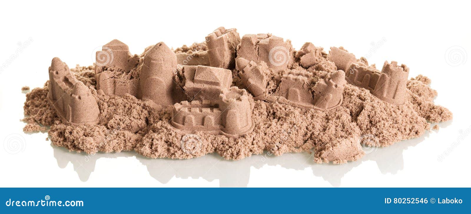 Sand Castles Destroyed Isolated on White. Stock Photo - Image of ...