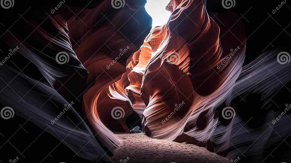 Sand Cave from the Inside, Generative AI. Stock Illustration ...