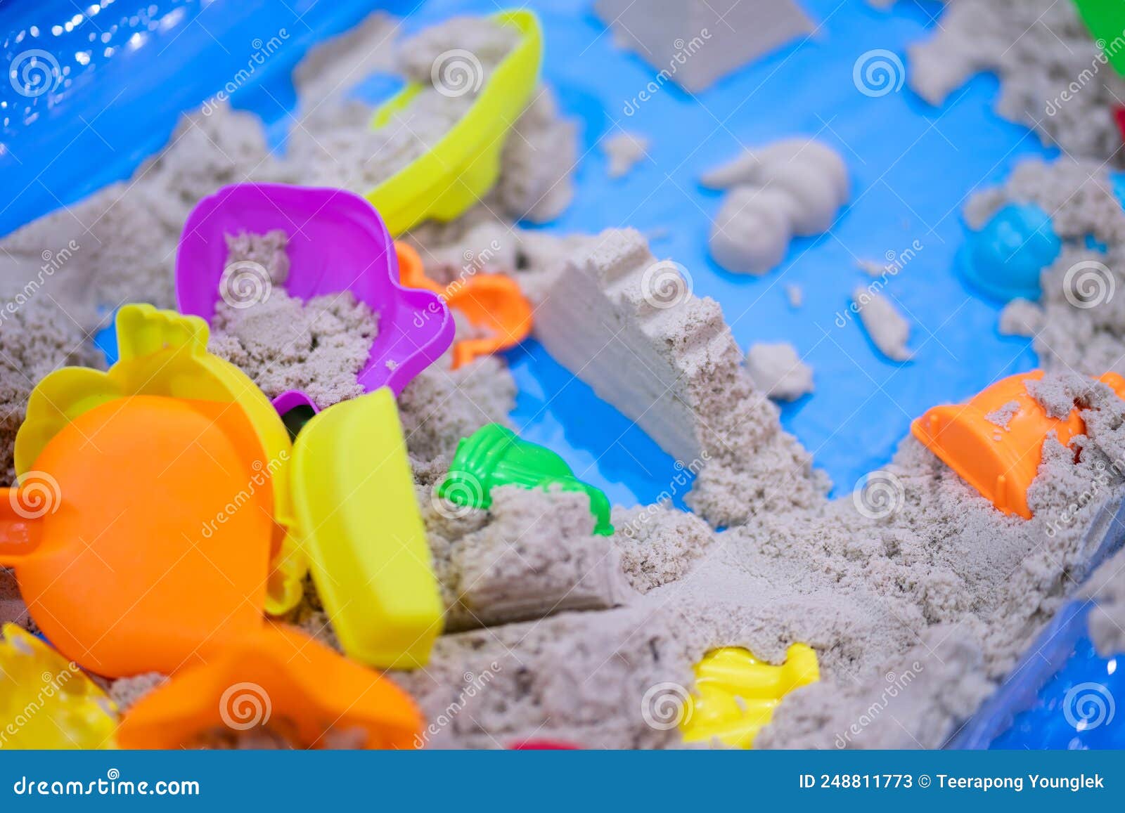 Sand for Children To Play and Have Fun Creating Stock Image - Image of ...