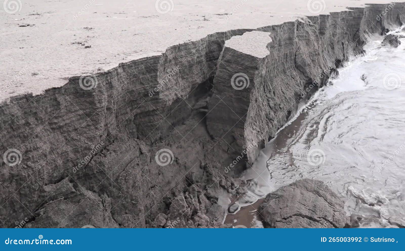 Sand Cliffs that Crack and Collapse Due To Erosion. Stock Footage ...